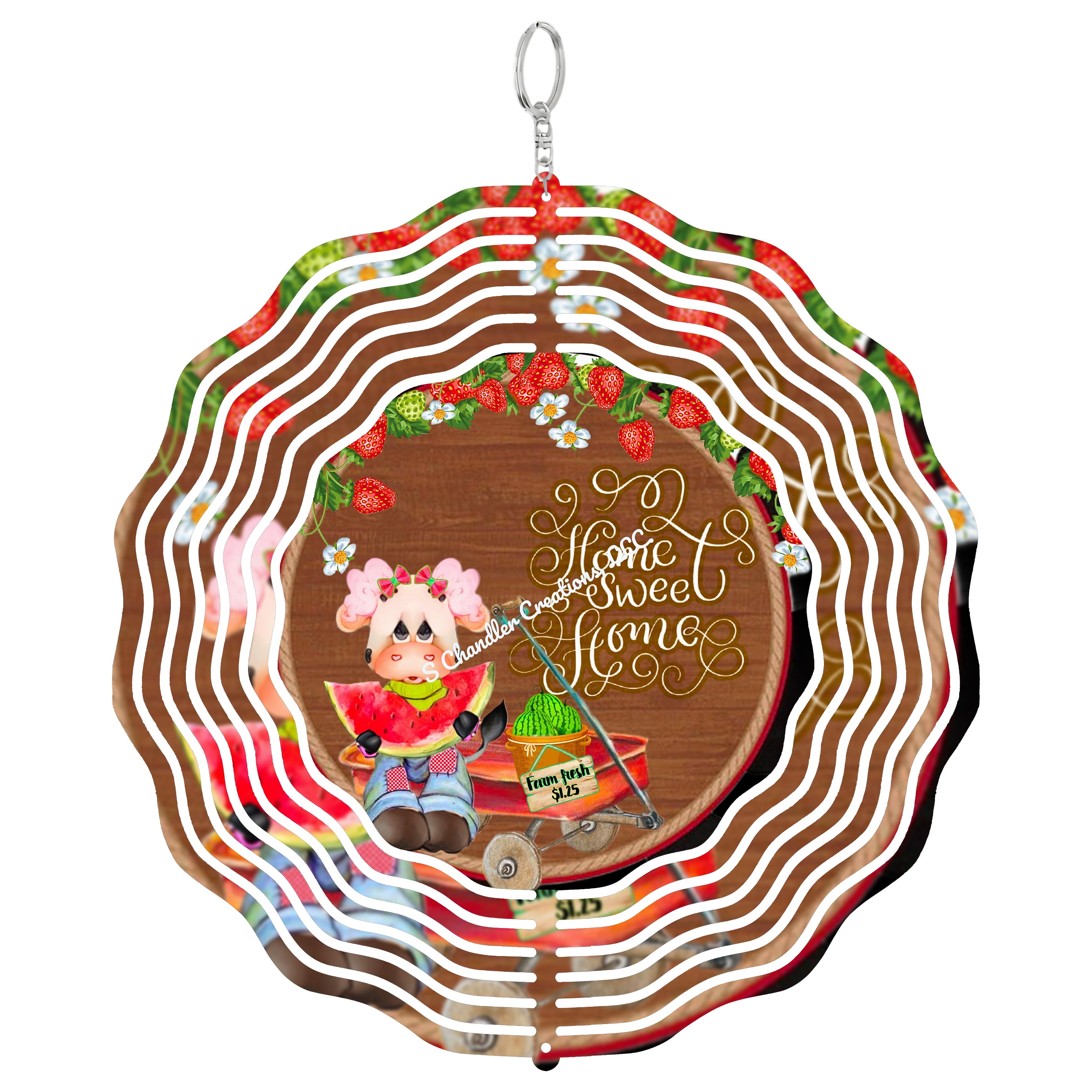 Home Sweet Home Cow 3D Wind Spinner, Farmhouse Animal Kinetic Sculpture ...