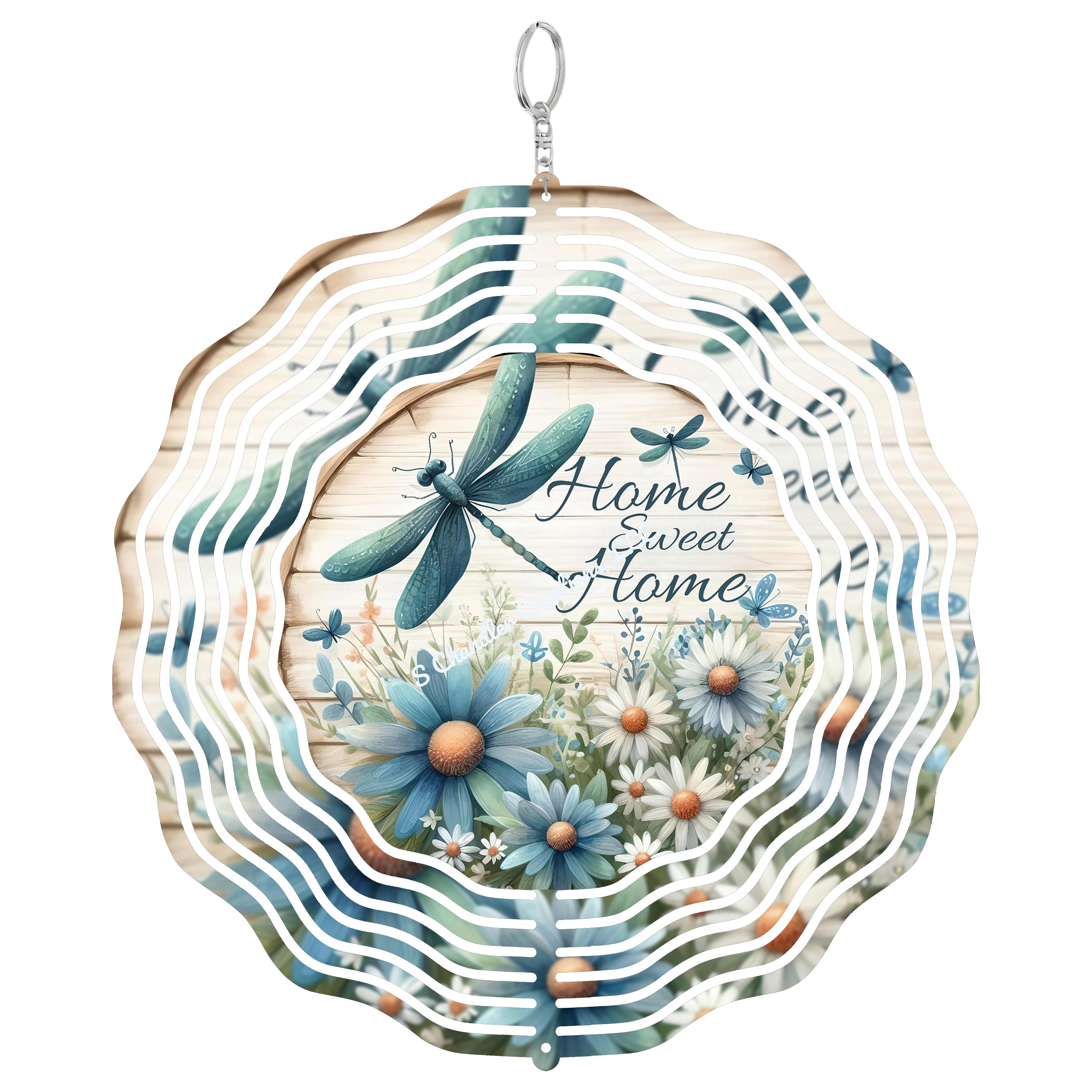Home Sweet Home Dragonfly 3D Wind Spinner, Nature Insect Kinetic Art ...