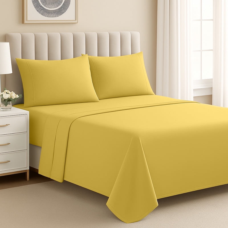 Luxury Collection 1000 Thread Count 100% Cotton Sheet Set (Queen, Gold ...