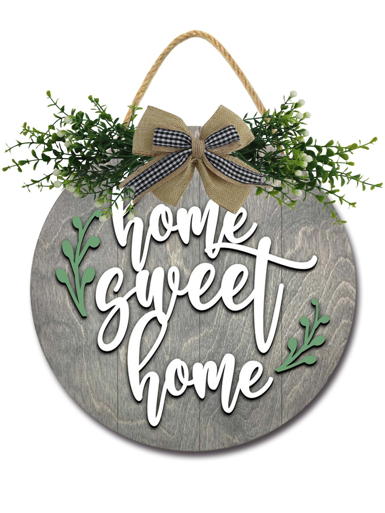 Home Sweet Home Front Door Sign Funny Wreaths Hanging Wooden Plaque ...