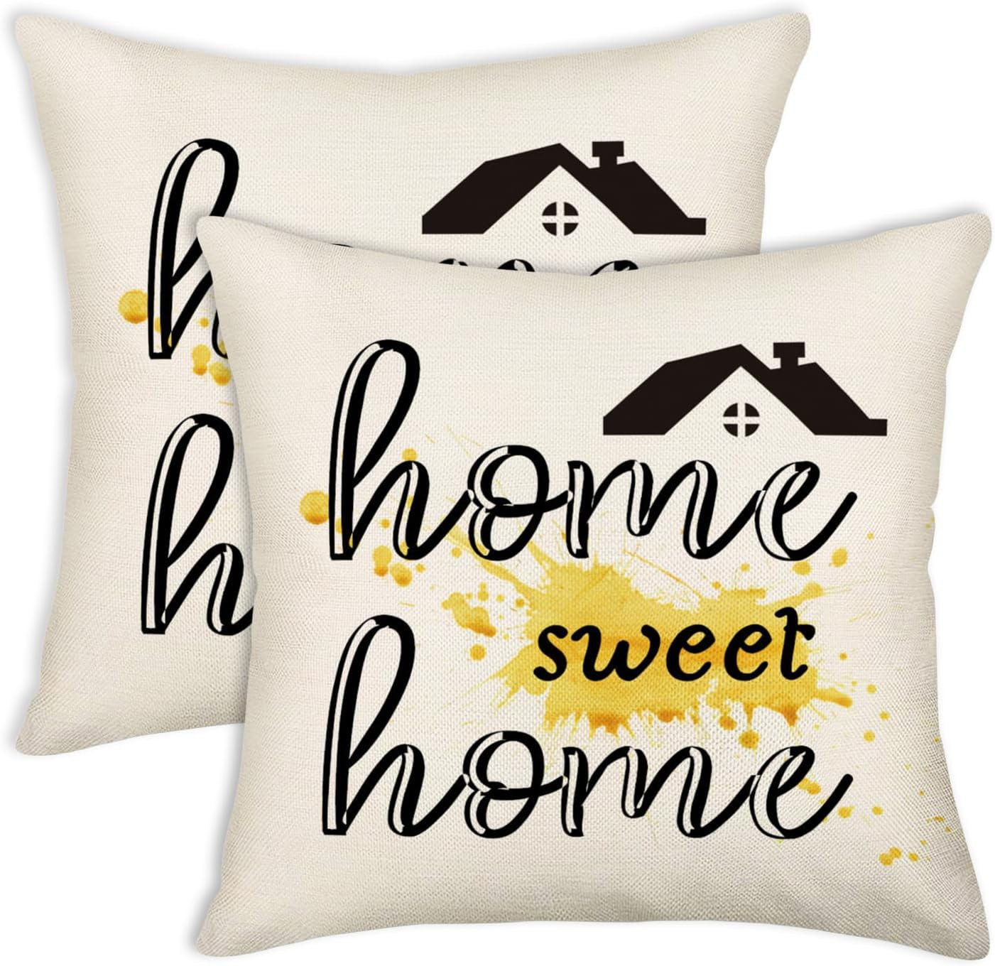 Home Sweet Home Pillow Covers 20 x 20 Inch Set of 2, Watercolor ...