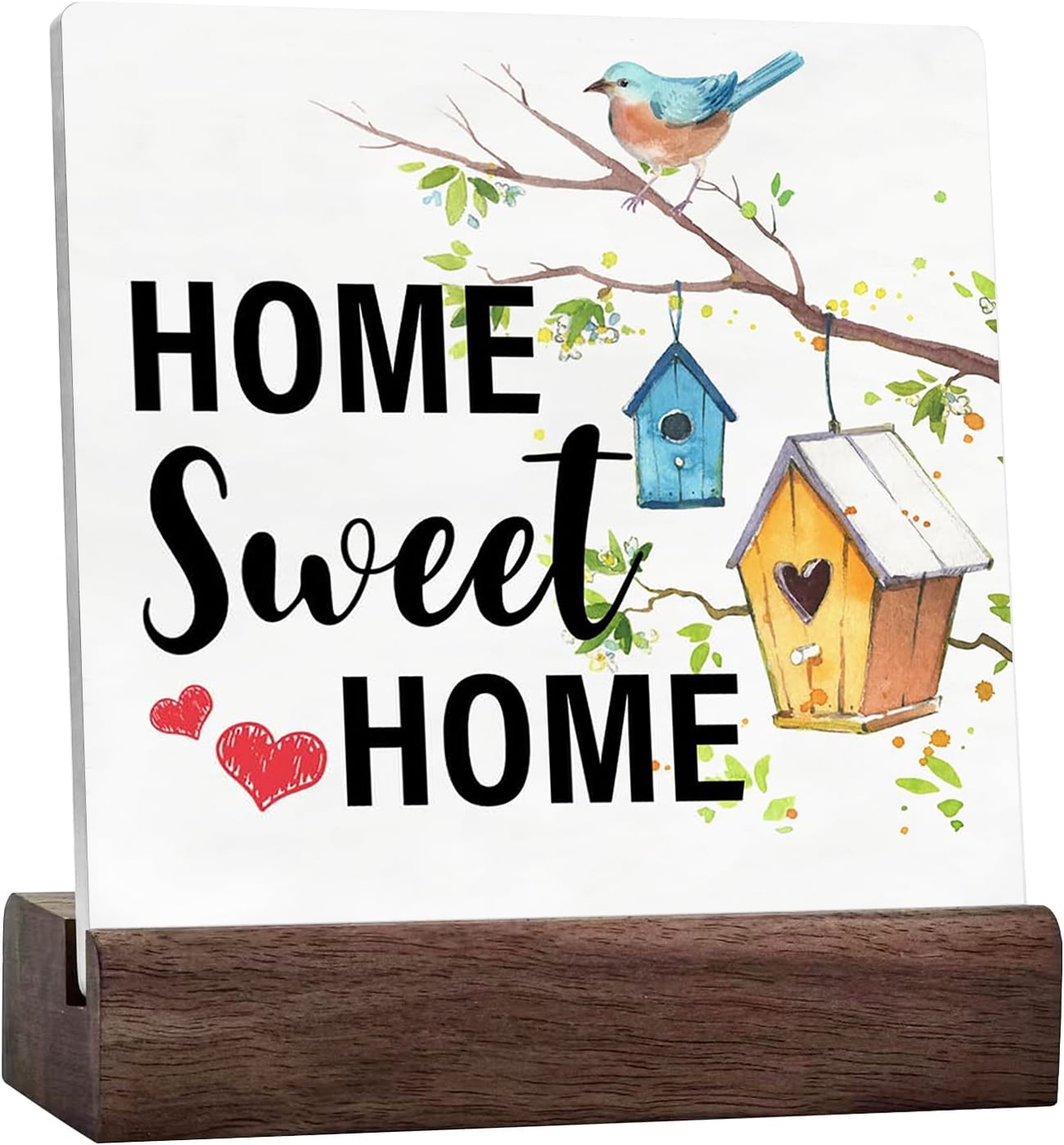 Home Sweet Home Sign Farmhouse Bird Ceramic Desk Sign For Home Porch ...