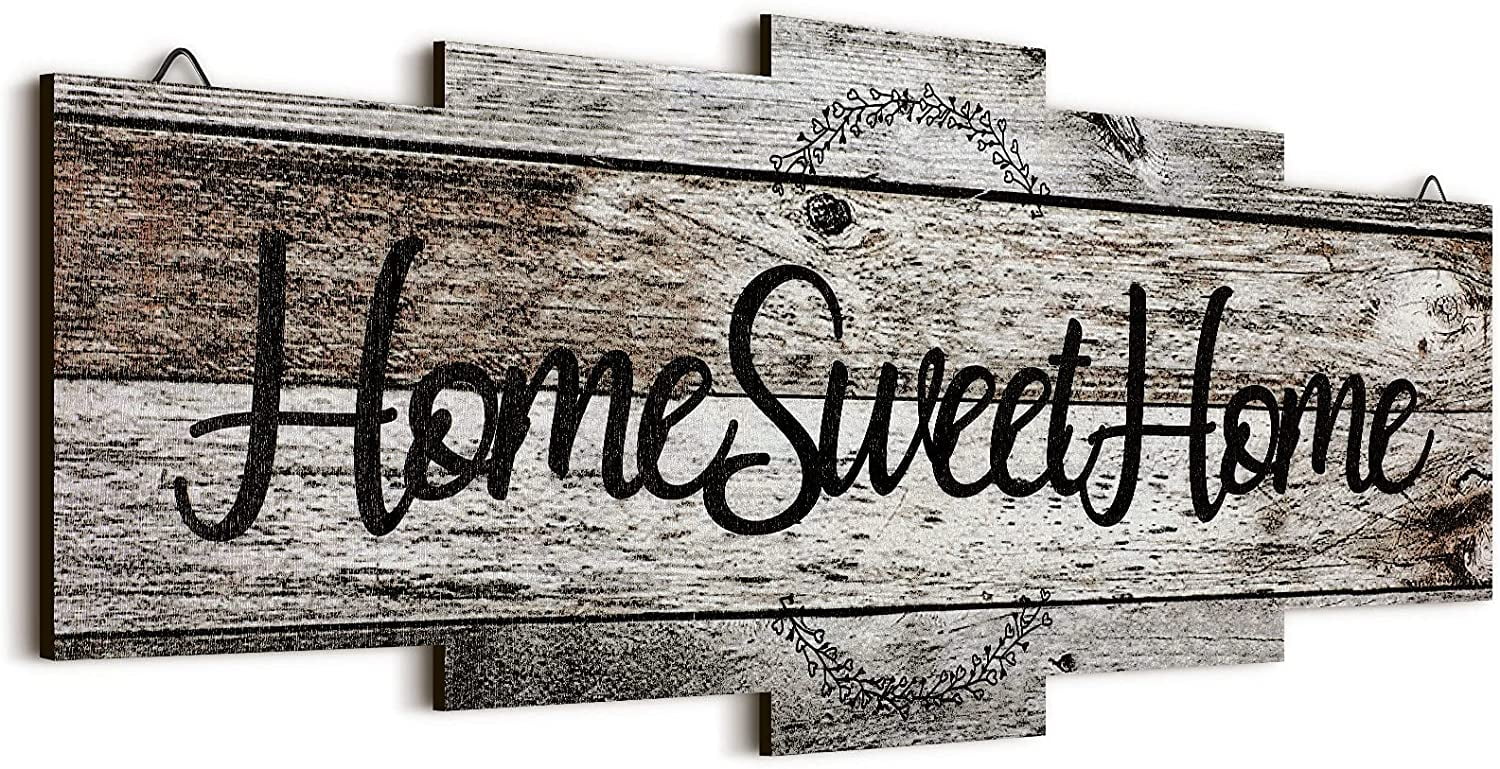 Home Sweet Home Sign, Rustic Wood Room Wall Decor, Farmhouse Plaque ...