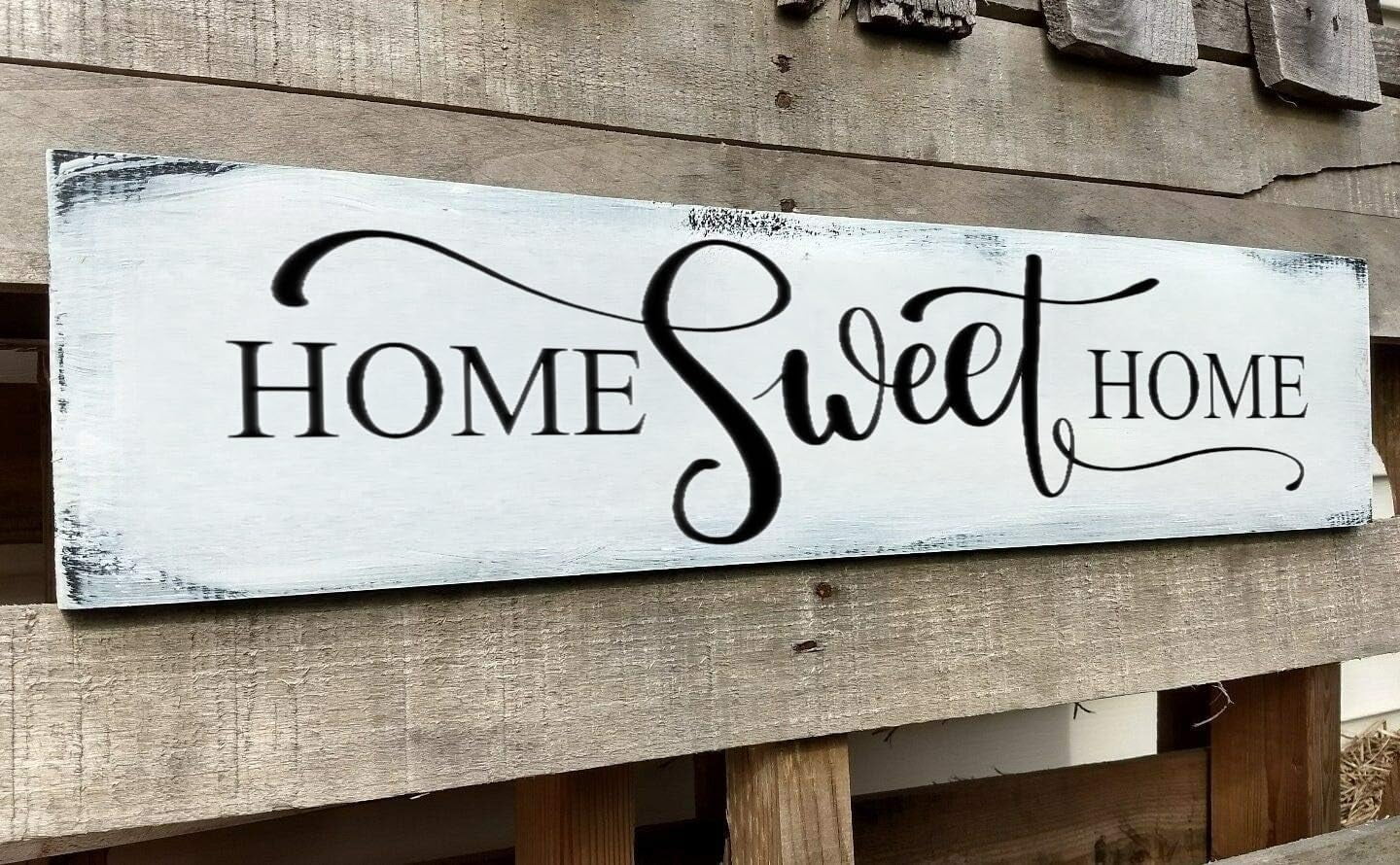 Home Sweet Home Signs Wall Decor Wooden Sign Modern Farmhouse Rustic ...