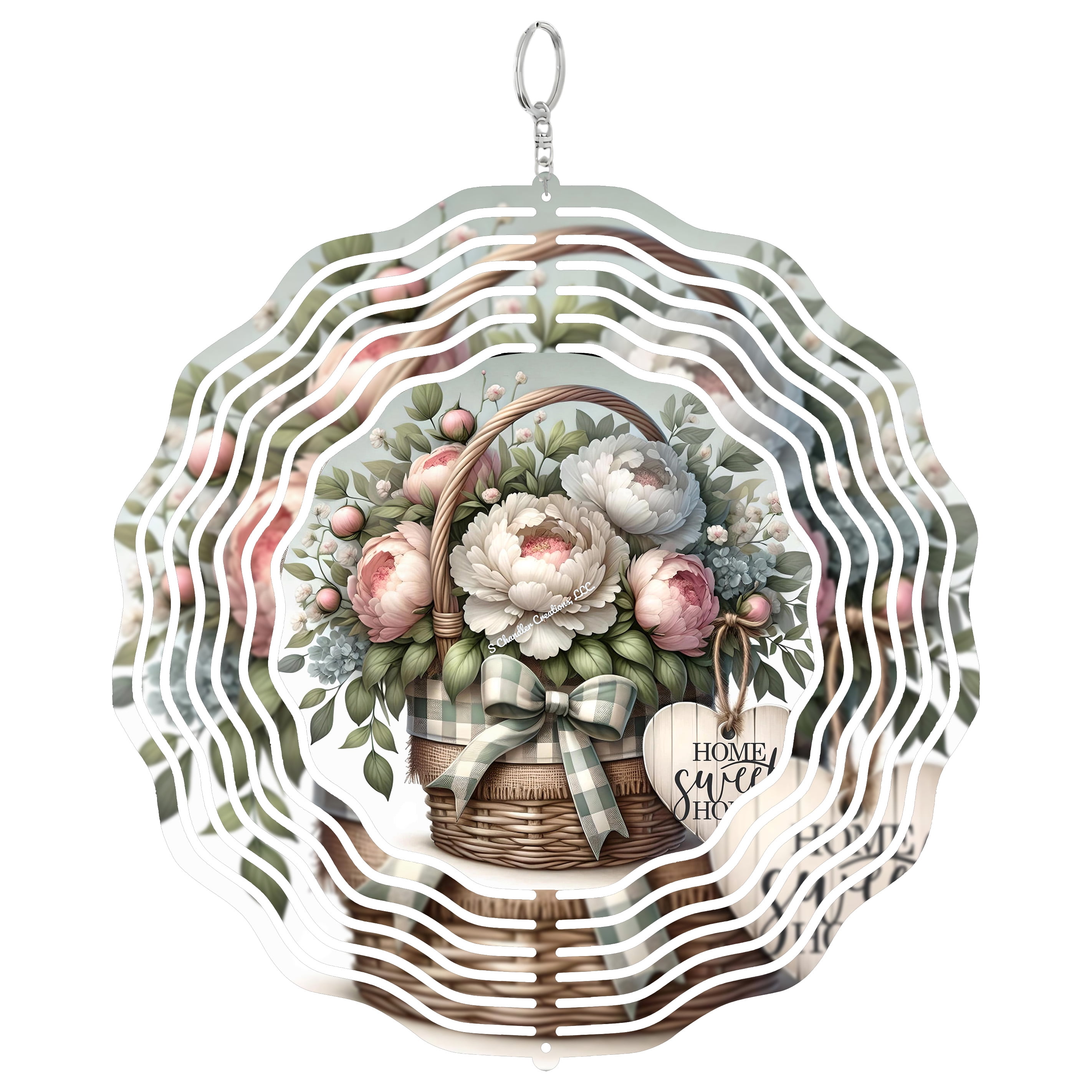 Home Sweet Home Spring Flowers 3D Wind Spinner, Colorful Floral Kinetic ...