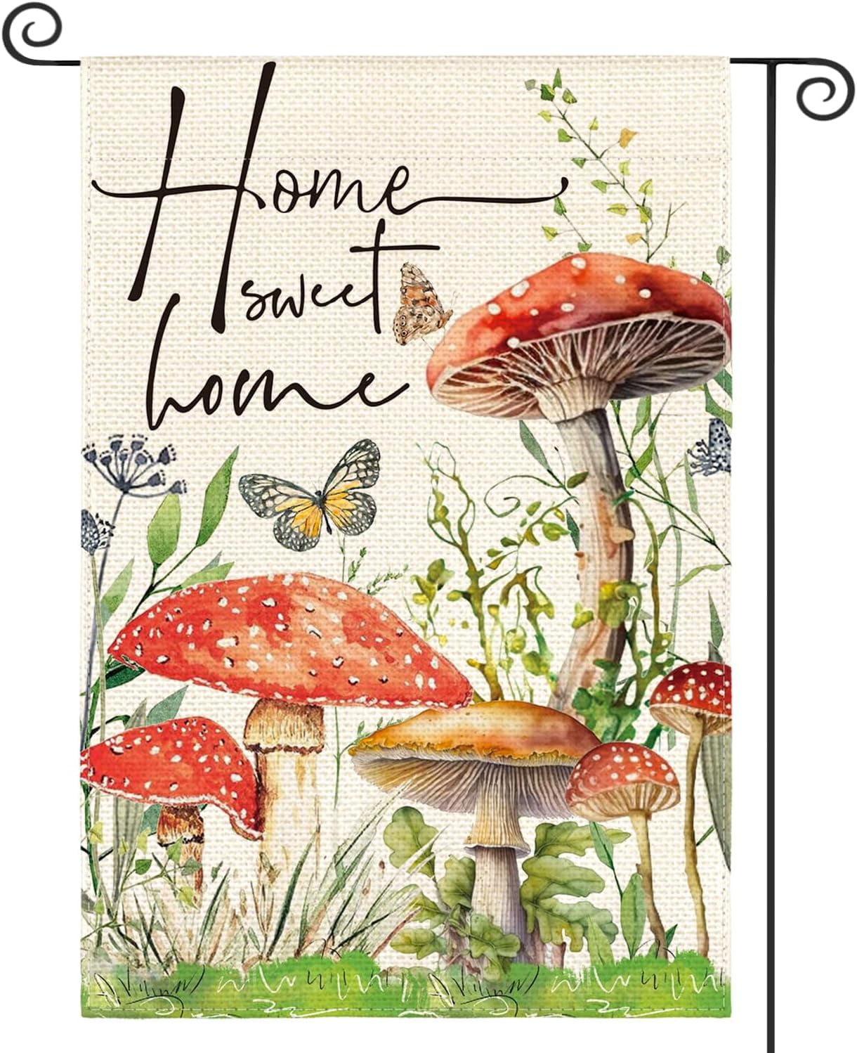 Home Sweet Home Spring Mushrooms Garden Flag Double Sided, Seasonal ...