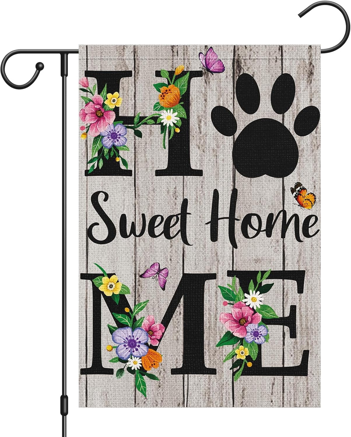 Home Sweet Home Winter Garden Flag 12.5x18 Inch Double Sided Burlap ...