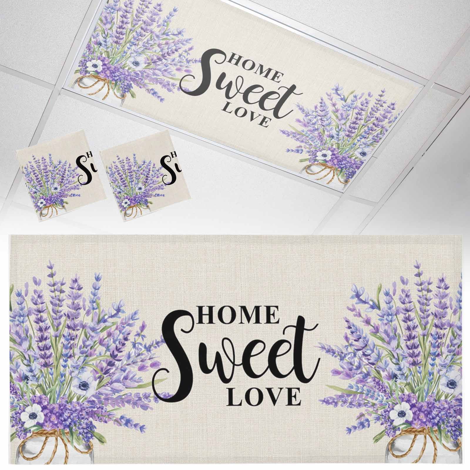 Home Sweet Love Fluorescent Light Covers Watercolor Purple Lavender ...
