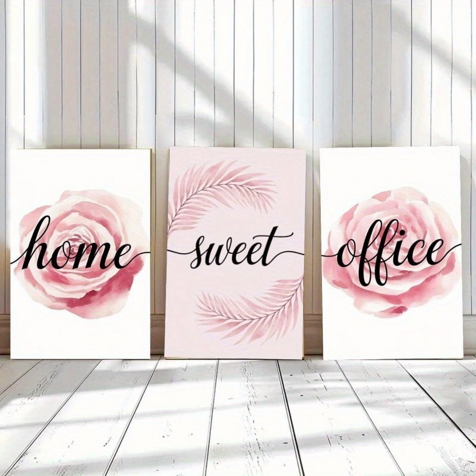 Home, Sweet, Office Canvas Wall Art 3pcs | Unframed Wall Decor for ...