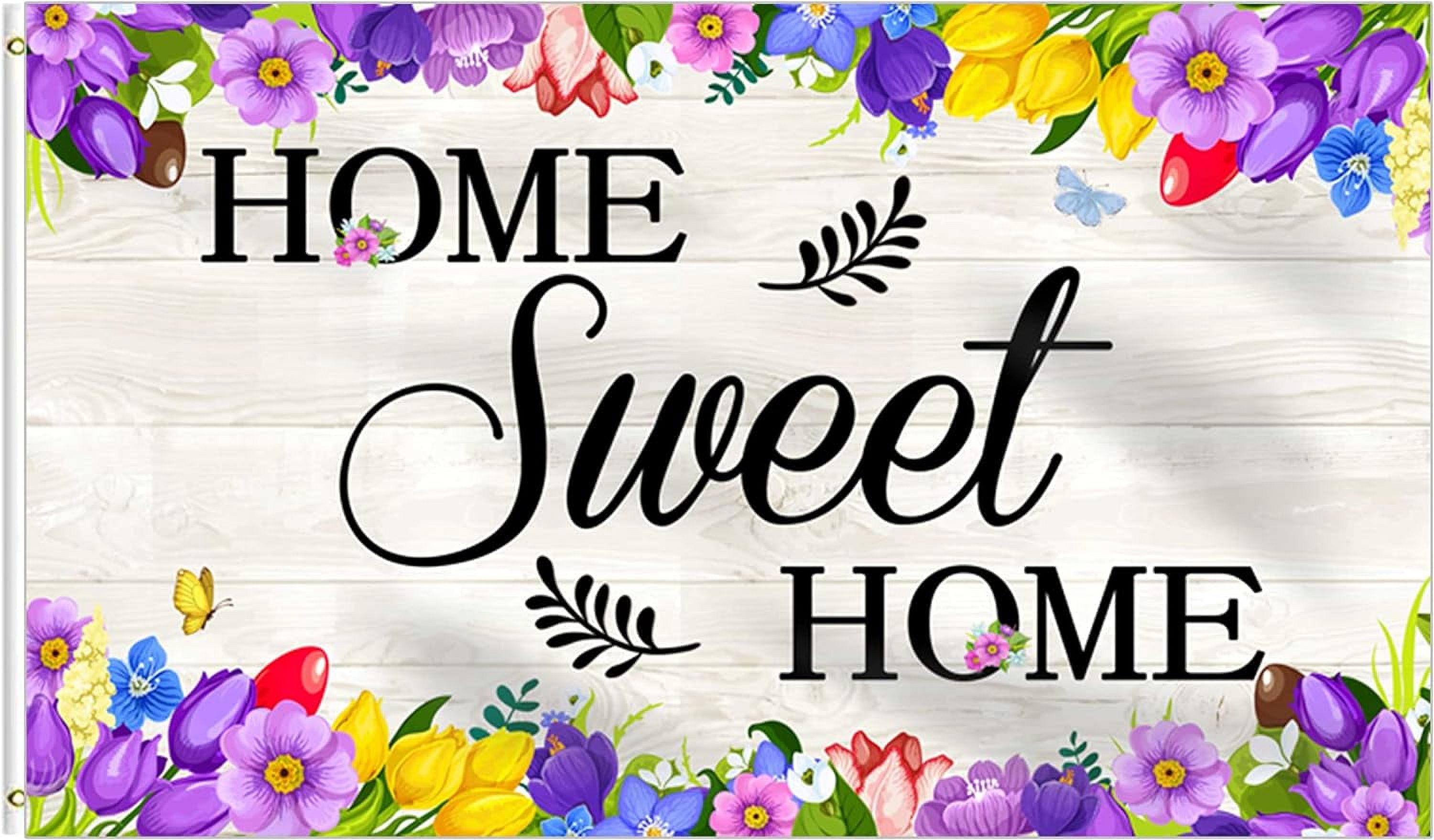 Home Sweet Home Spring Tulip Flower Flag ,Lily Tulip Flower Farmhouse ...