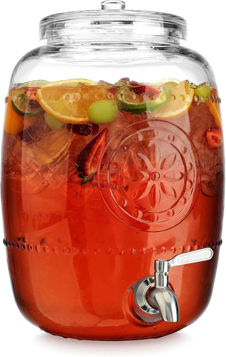 Home To Table Classic 2 Gallon Clear Glass Ice Cold Beverage Drink ...