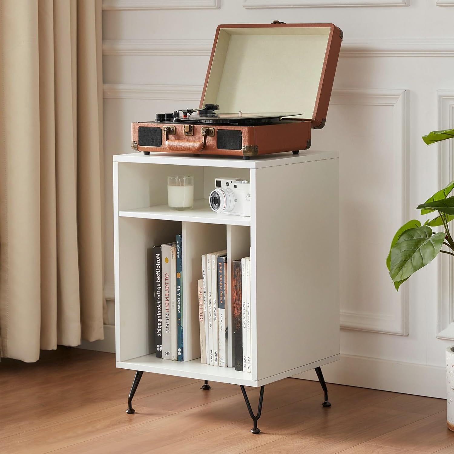 Home, Table with Metal Legs Vinyl, Turntable Stand Record Player ...