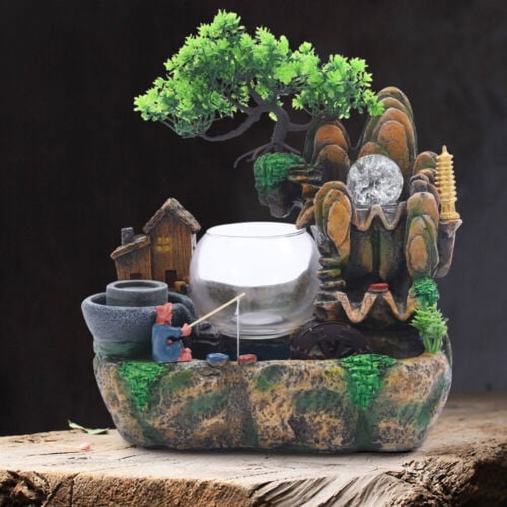 Home Tabletop Waterfall Fountain Fish Tank Landscape Atomizer Water ...