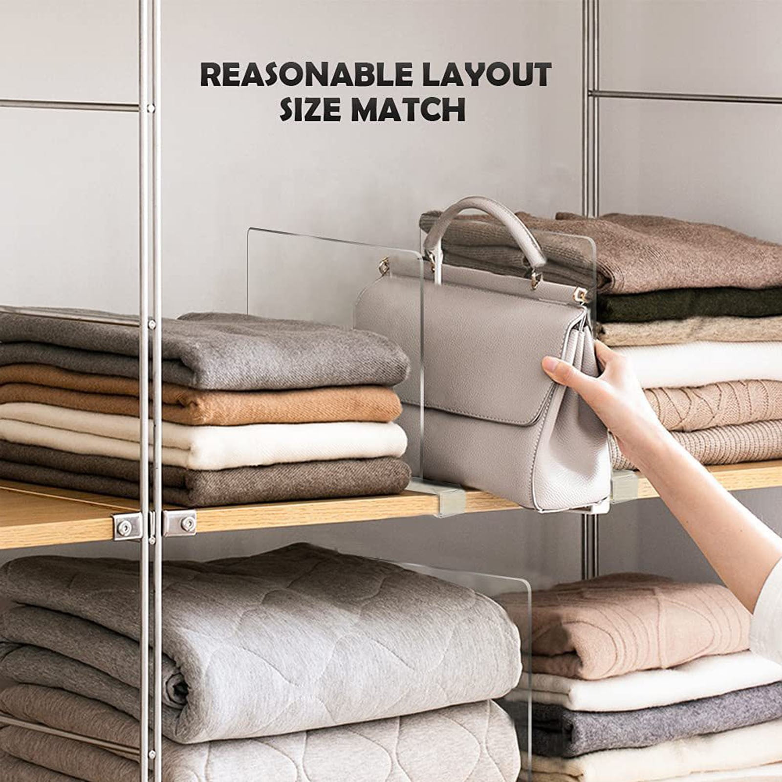 Home Textile Acrylic Shelf Dividers for Closet Wood Shelf Organizer ...