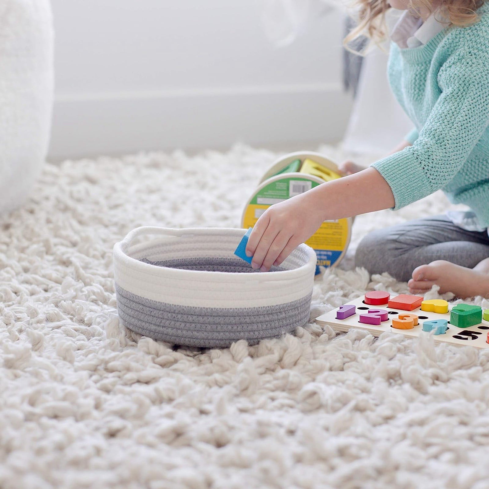 Home Textile Storage 5 Piece Round Small Woven Set for Organization and ...