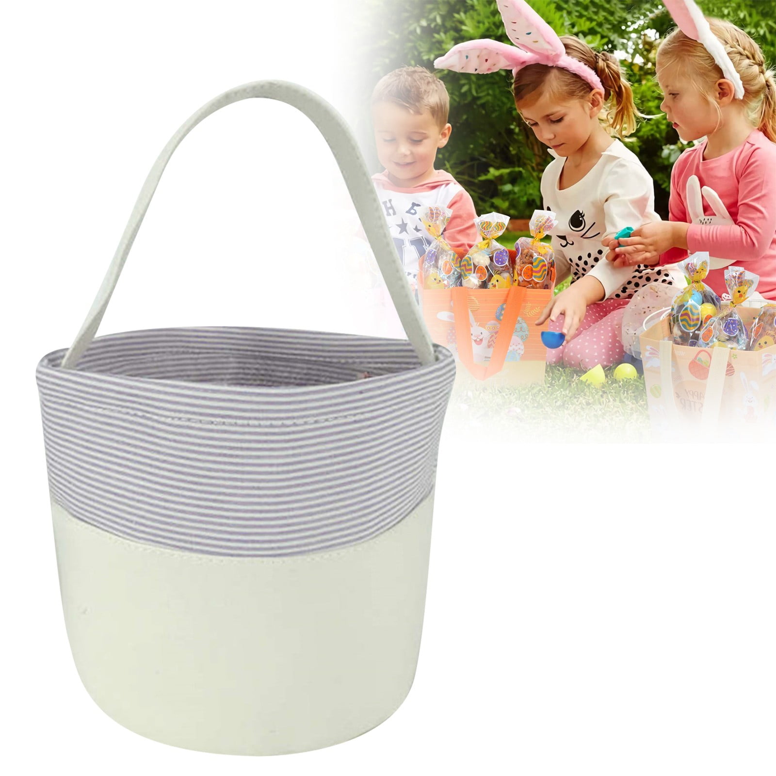 Home Textile Storage,Basket Empty Bunny Cute Basket With Handles Eggs ...
