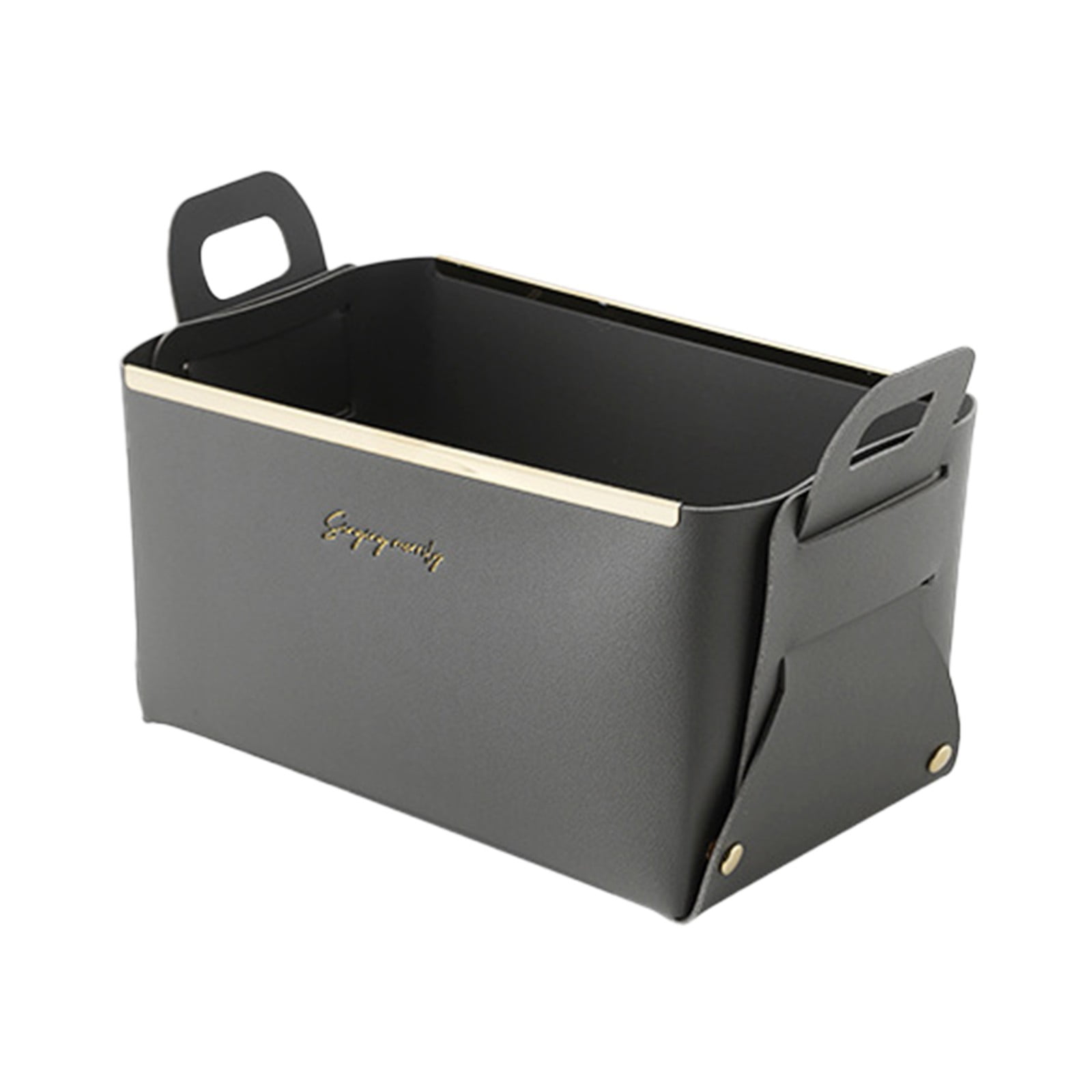 Home Textile Storage,Desktop Leather Storage Box Foldable Organizer ...