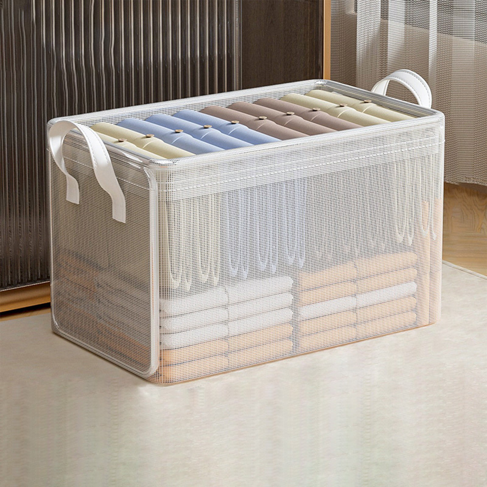 Home Textile Storage Fabric Steel Storage Basket Clothing Organizer ...