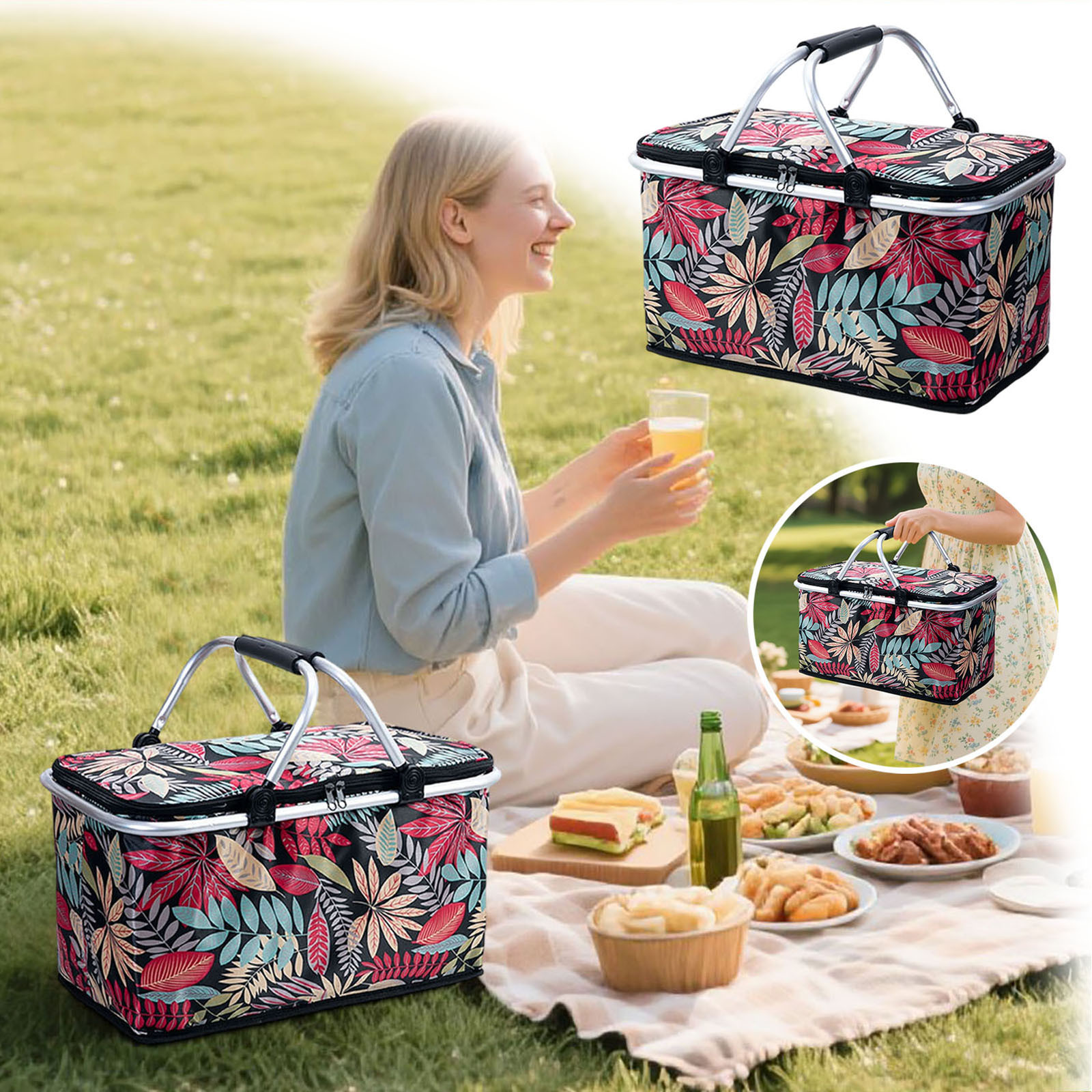 Home Textile Storage, Foldable Shopping 30L Foldable Large Lunch Bag ...