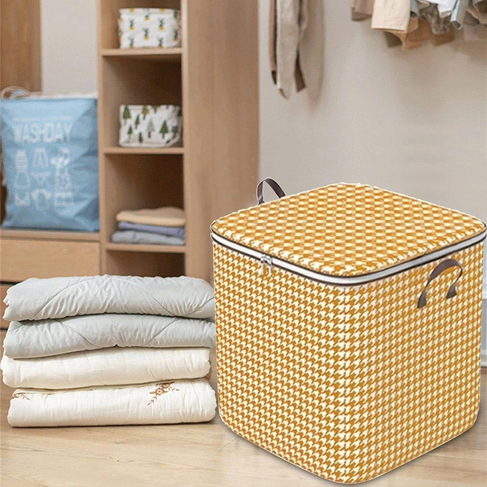 Home Textile Storage Houndstooth Storage Bag Large Capacity Folding ...