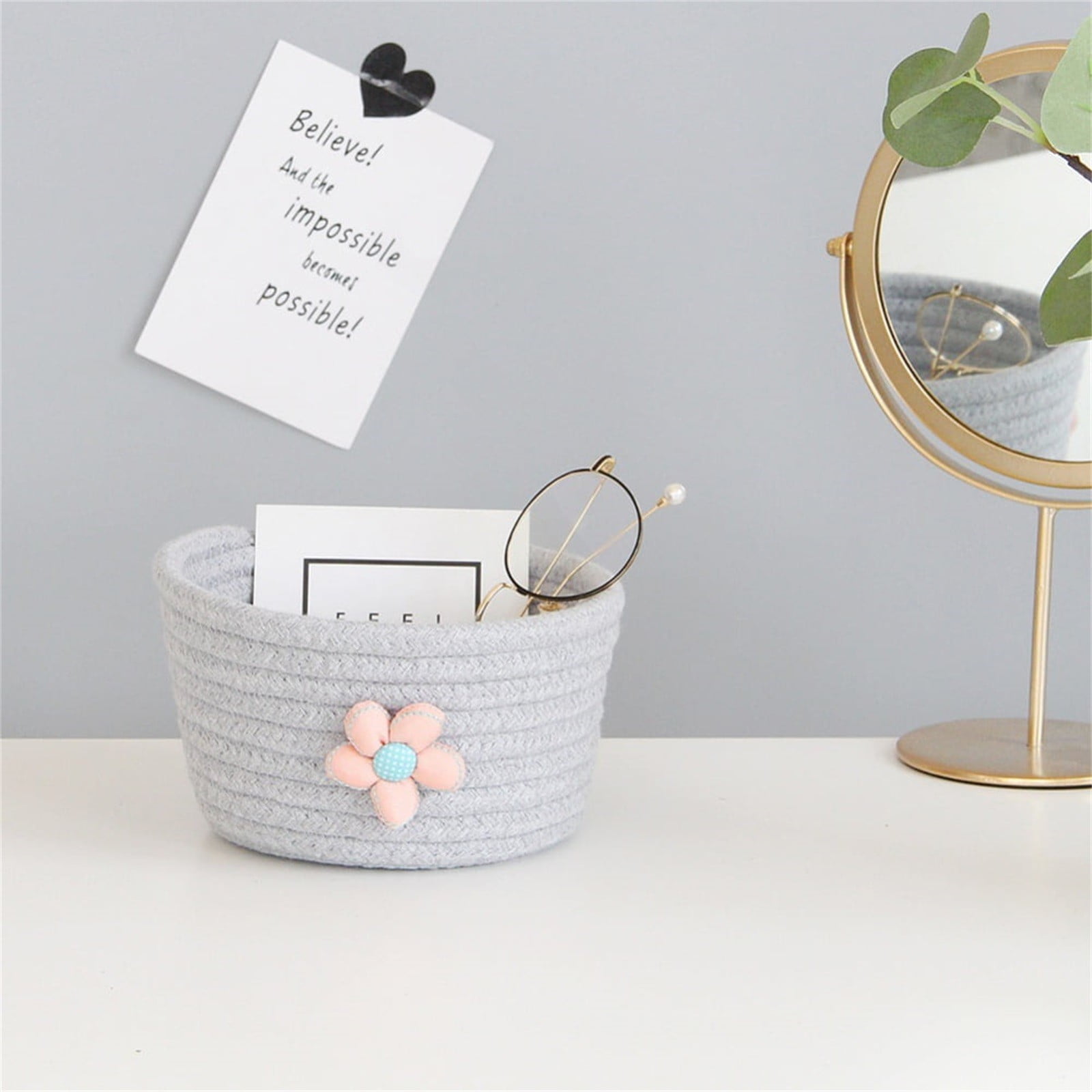 Home Textile Storage Promotion Sale Floral Mini Woven Basket Round ...