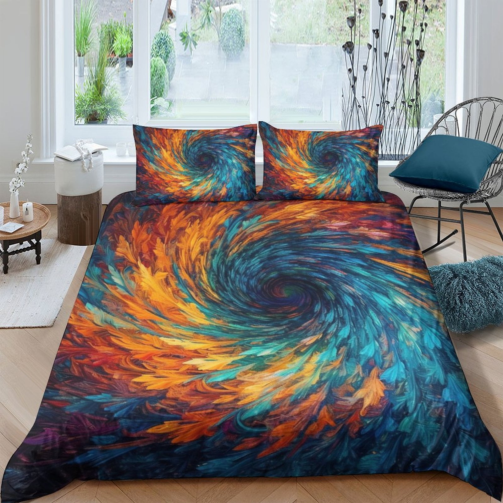 Home Textiles 3D Colorful Vortex Printed Bedspreads Teenager Cool ...