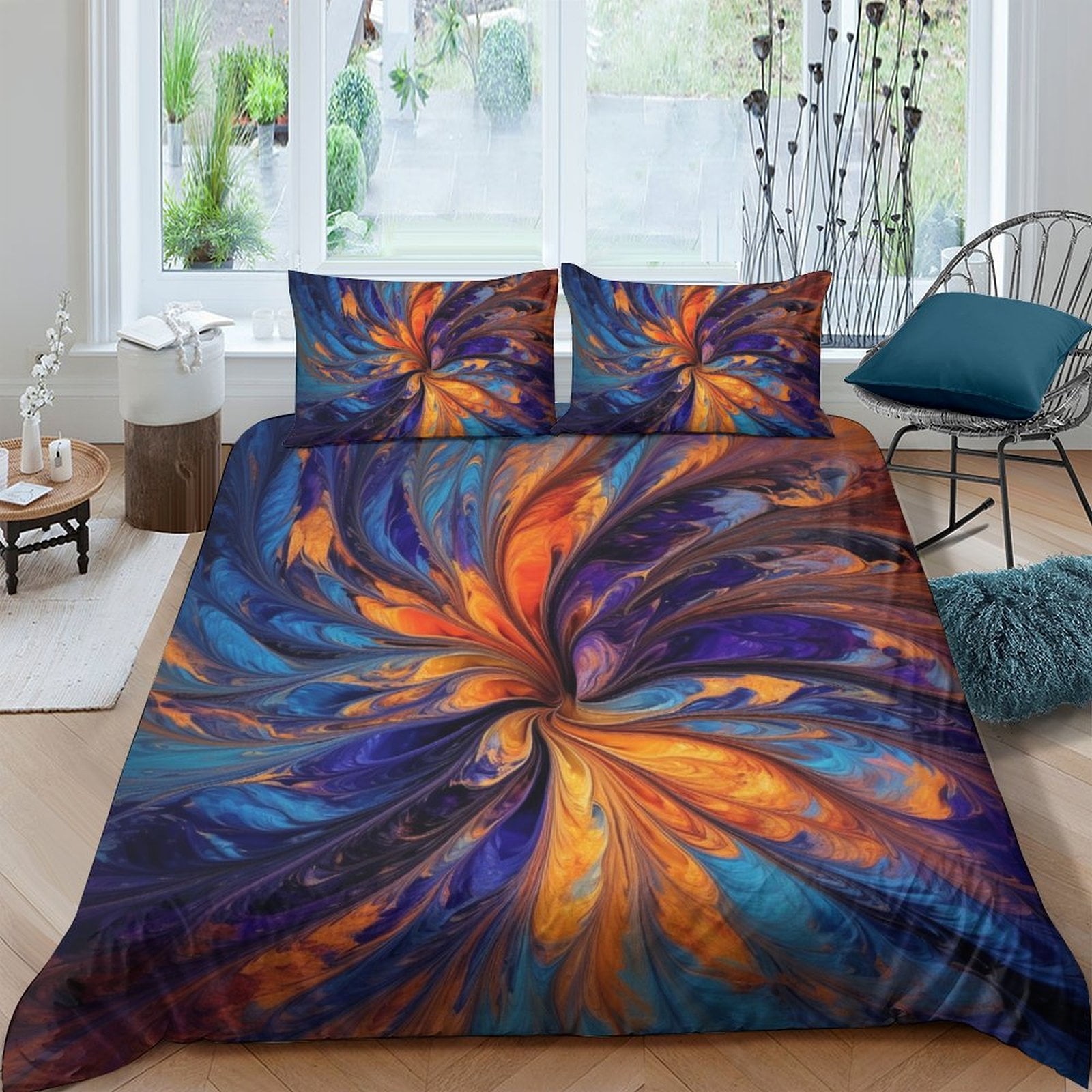 Home Textiles 3D Colorful Vortex Printed Bedspreads Teenager Cool ...