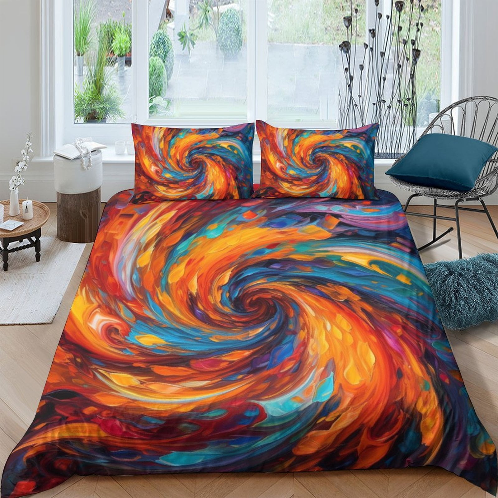 Home Textiles 3D Colorful Vortex Printed Bedspreads Teenager Cool ...