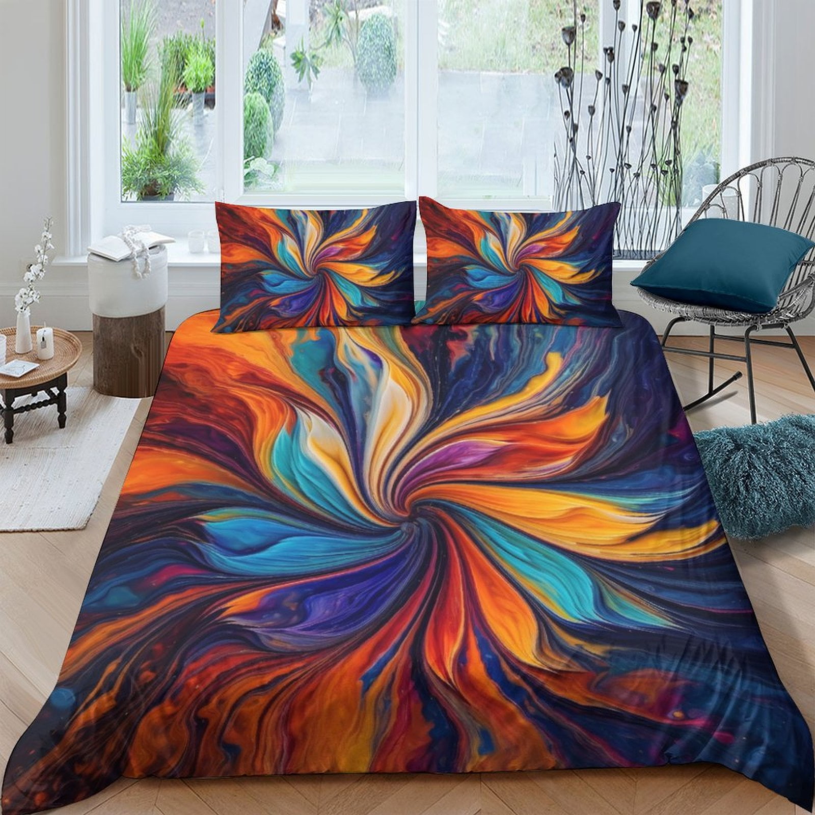 Home Textiles 3D Colorful Vortex Printed Bedspreads Teenager Cool ...