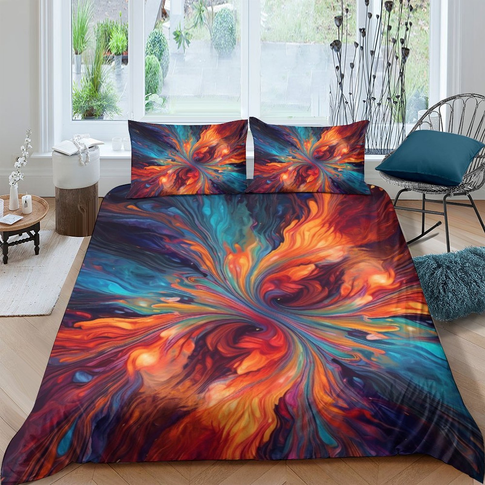 Home Textiles 3D Colorful Vortex Printed Bedspreads Teenager Cool ...