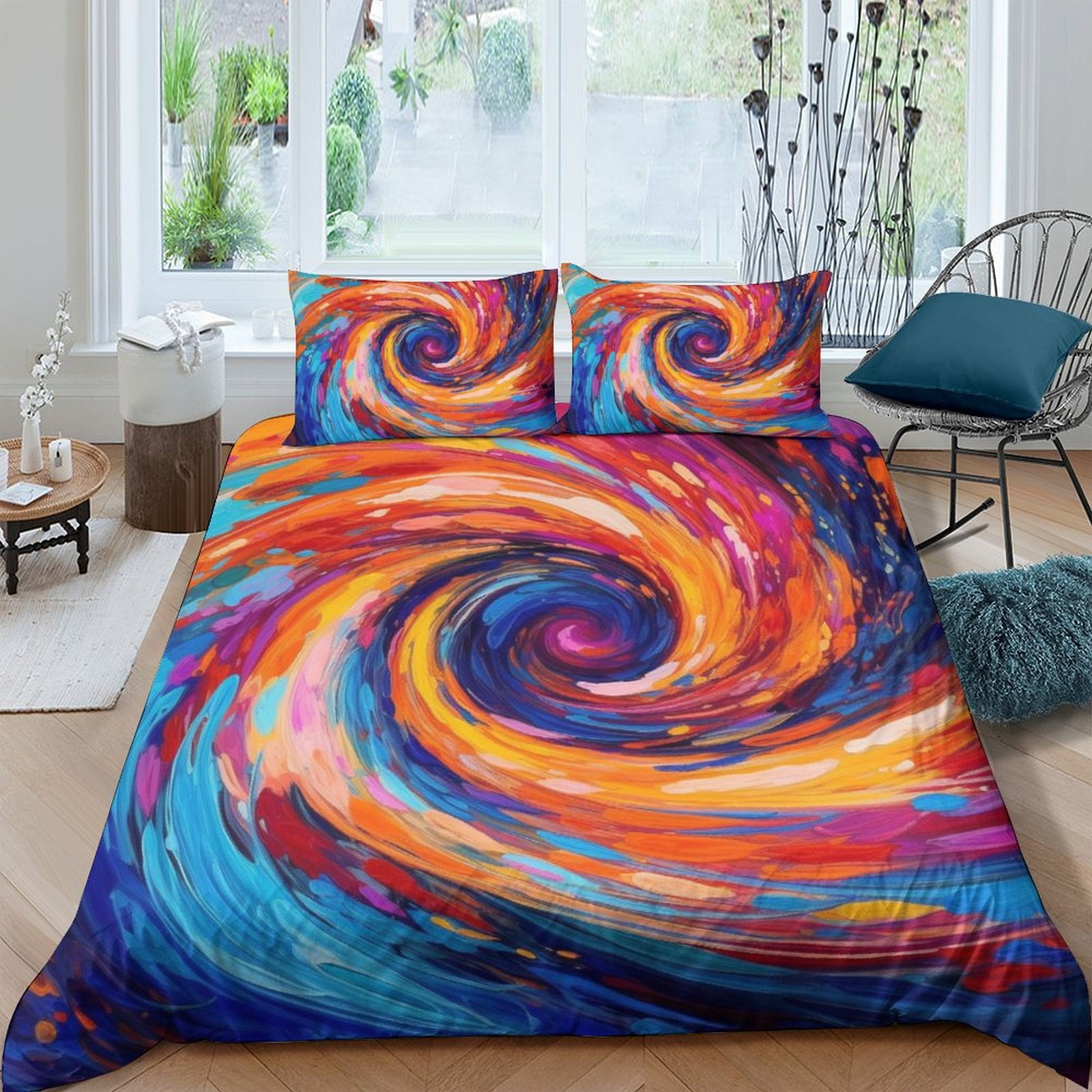 Home Textiles 3D Colorful Vortex Printed Bedspreads Teenager Cool ...
