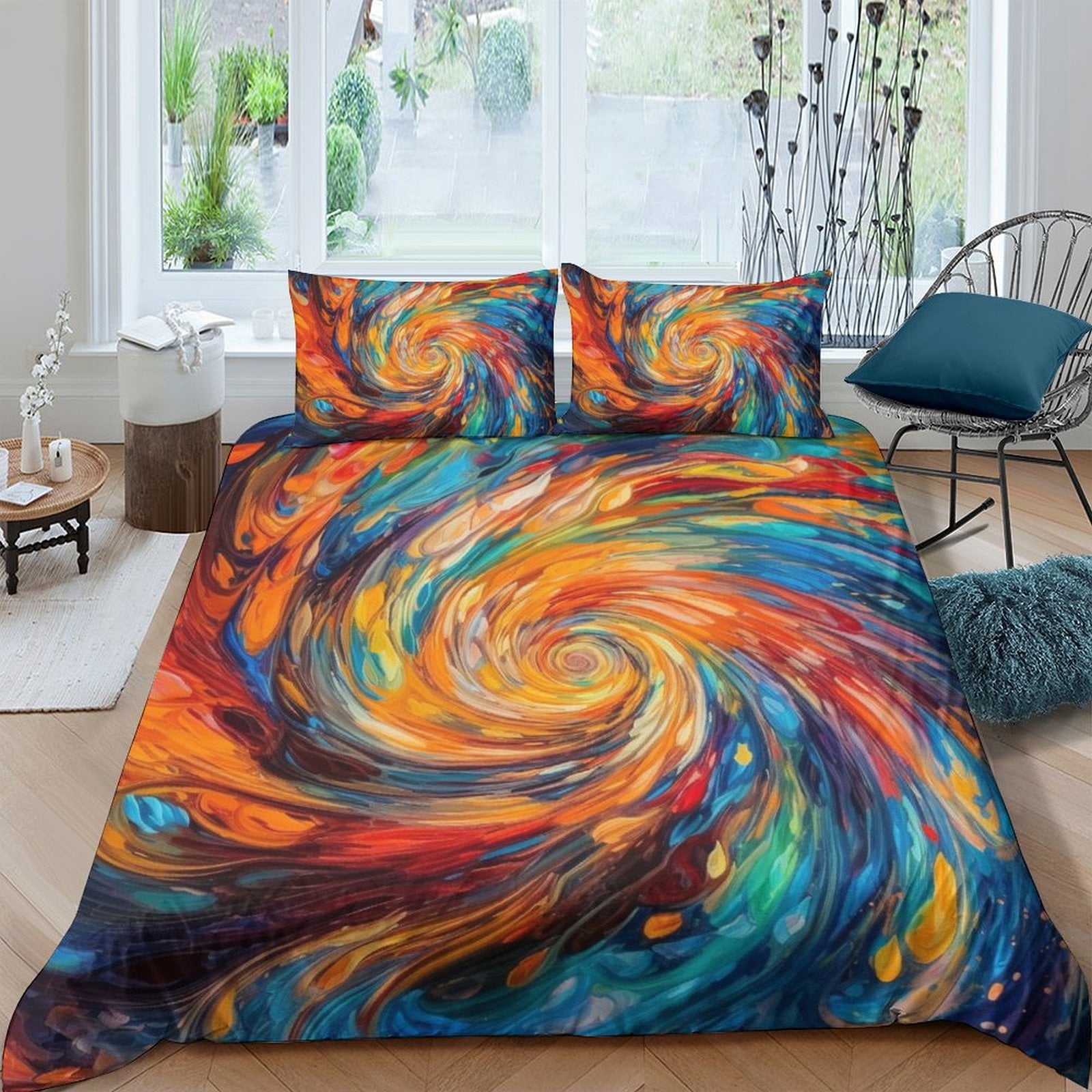 Home Textiles 3D Colorful Vortex Printed Bedspreads Teenager Cool ...