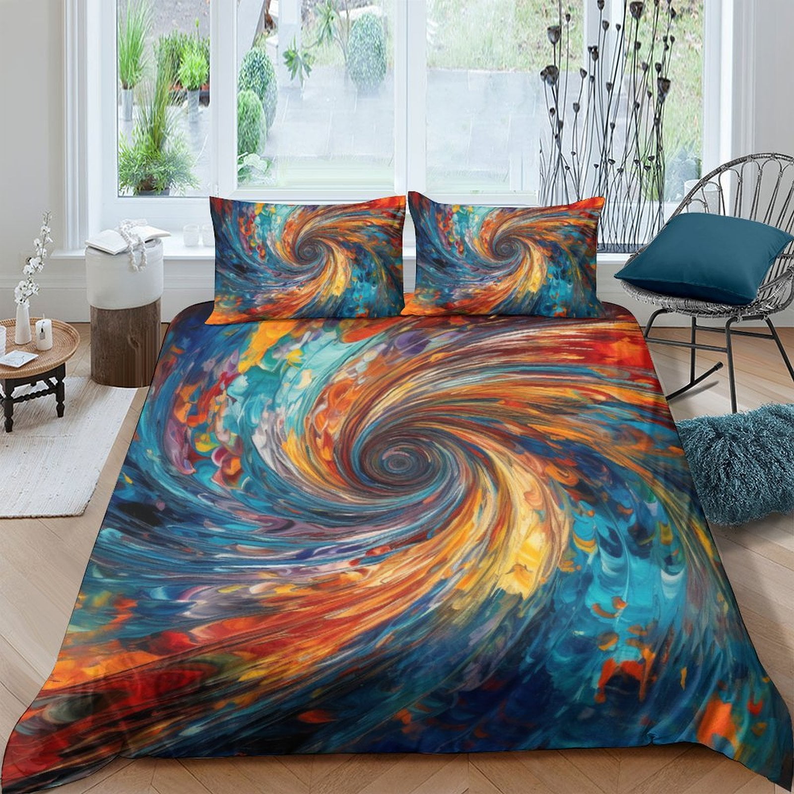 Home Textiles 3D Colorful Vortex Printed Bedspreads Teenager Cool ...