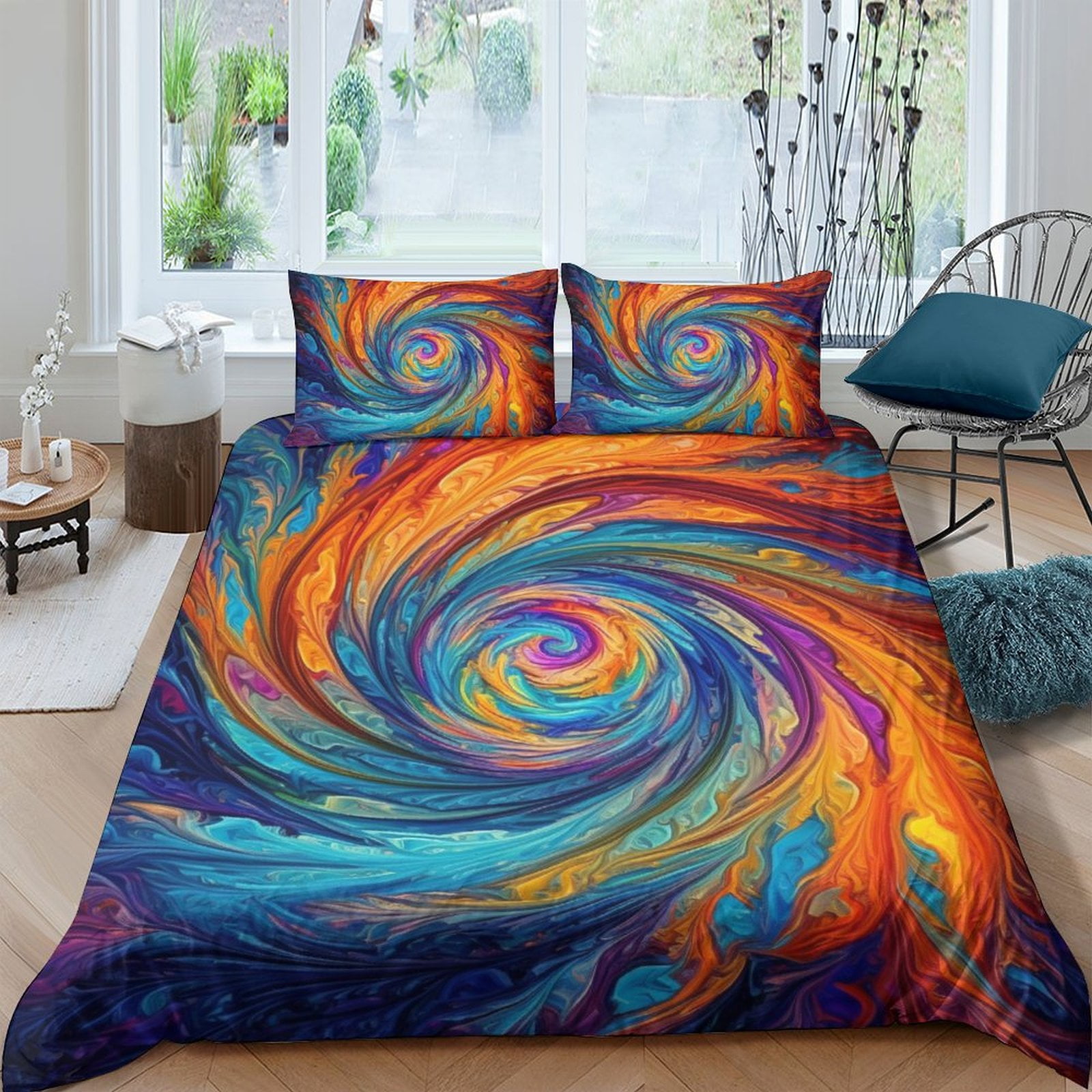 Home Textiles 3D Colorful Vortex Printed Bedspreads Teenager Cool ...