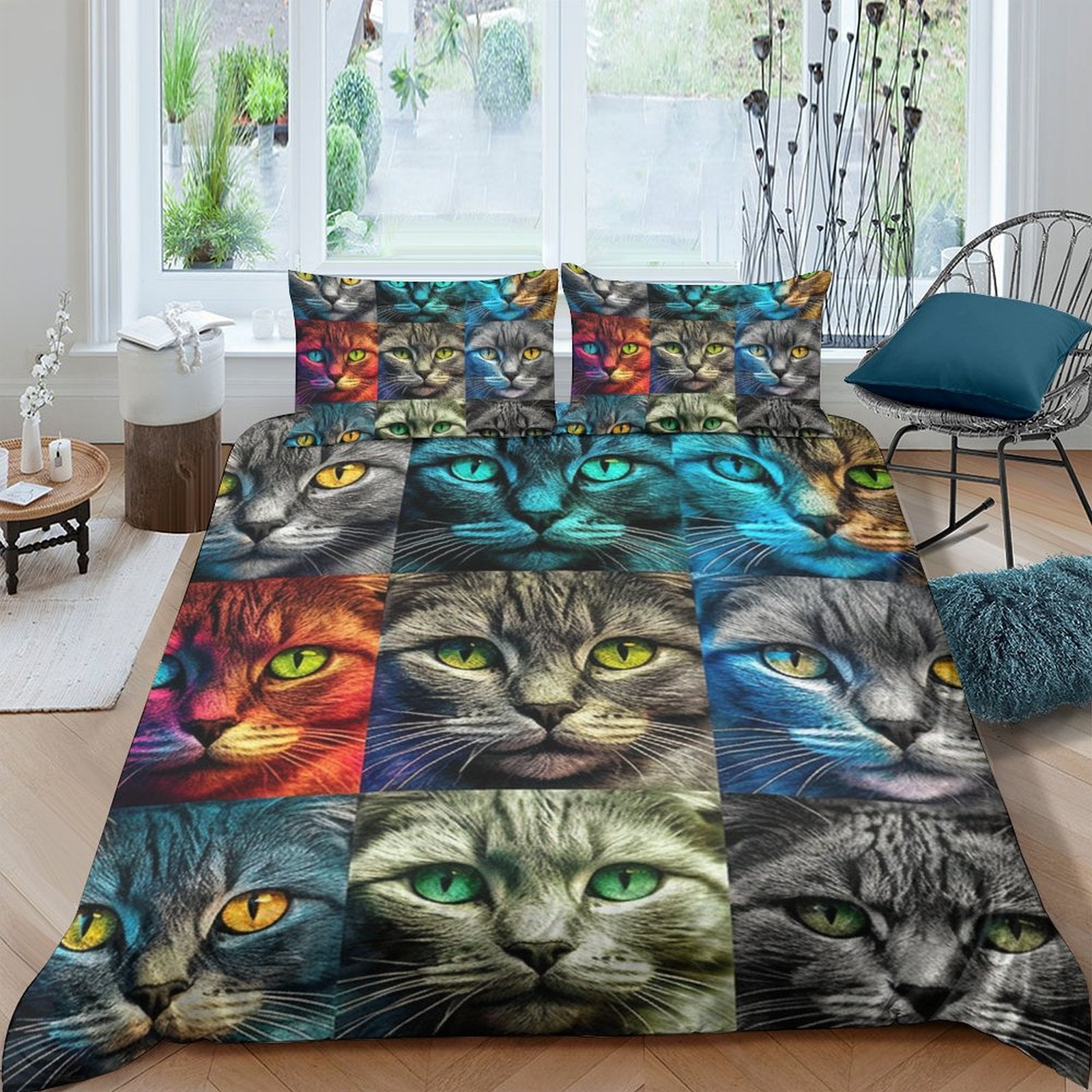 Home Textiles Colorful Kitty Cat Printed Bedspreads Kids Adult Highend ...