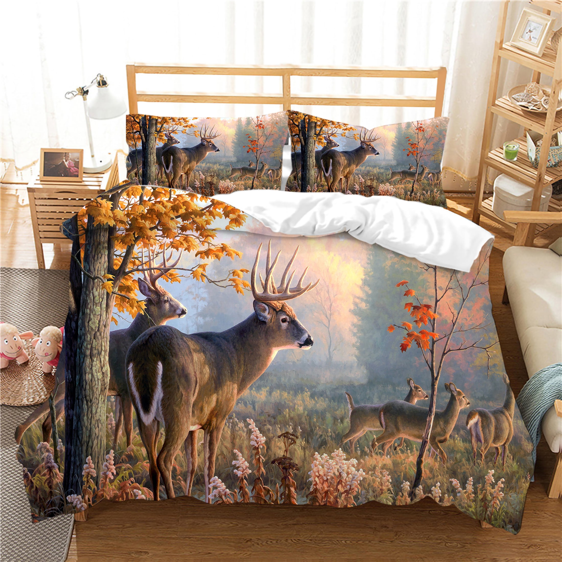 Home Textiles Comforter Cover Set 3D Deer Printed Bedding Cover Suit ...