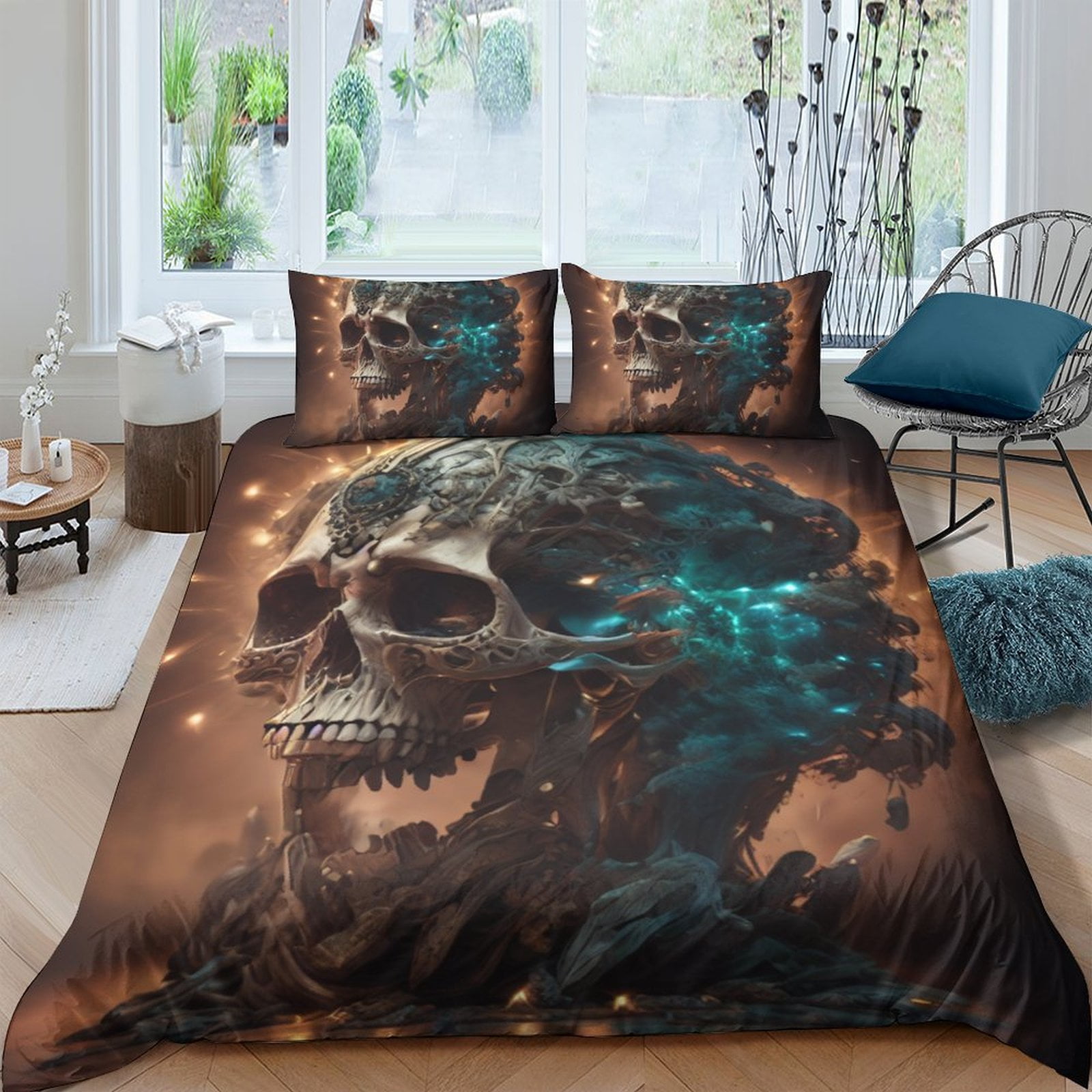Home Textiles Death Skull Printed Duvet Cover Set Teen Adult Modern ...