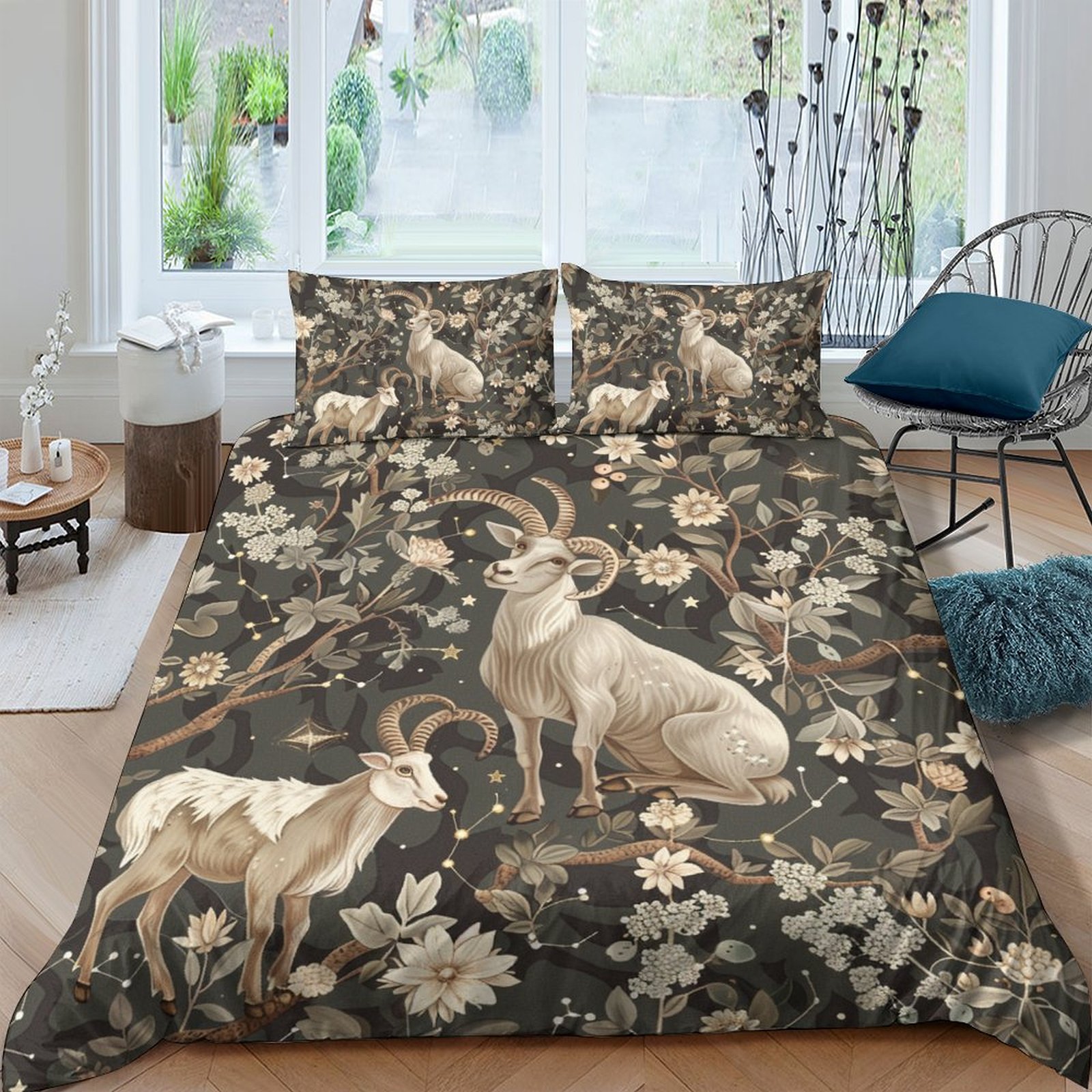 Home Textiles Fashion Bedding Set Deer Sheep Printed Comforter Cover ...