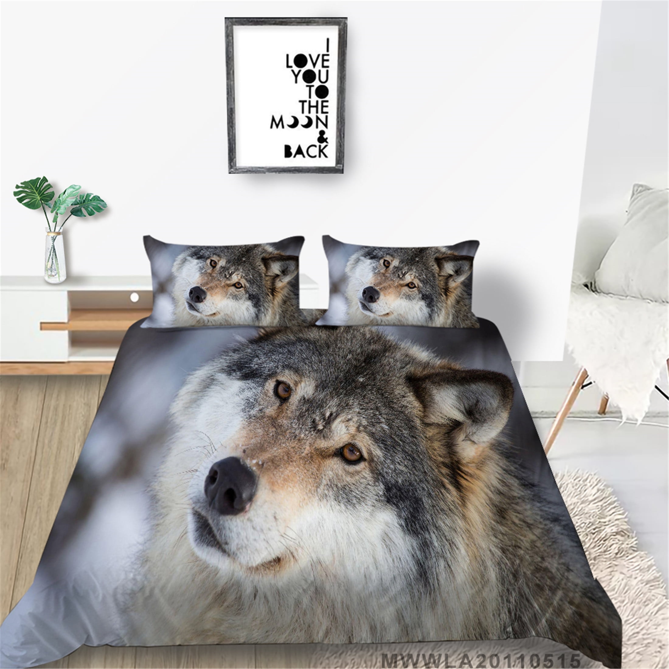 Home Textiles Fashionable Unique Design Wolf Painting Bedding Cover Set ...