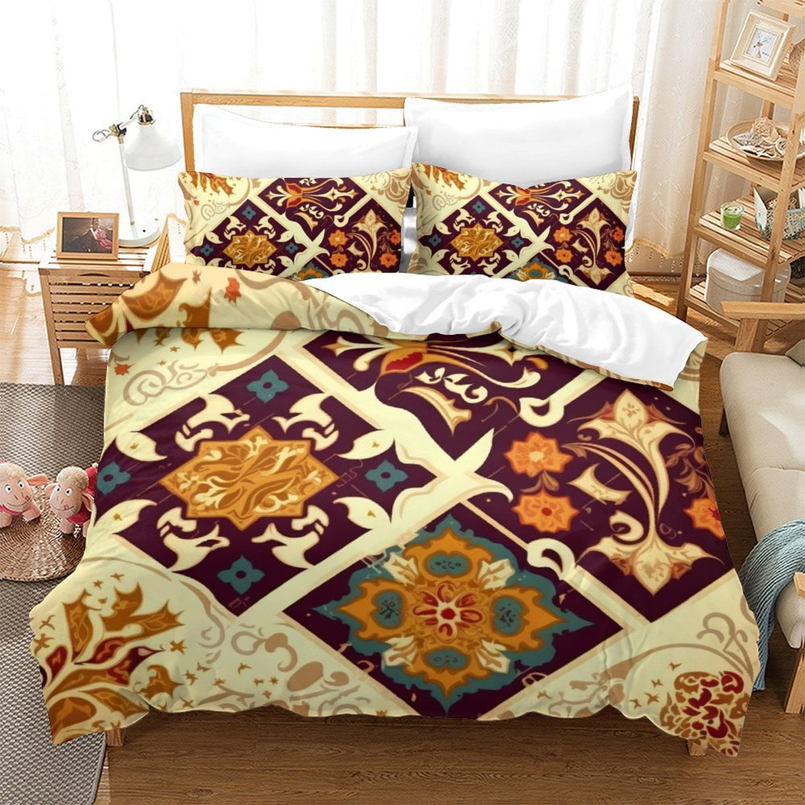 Home Textiles Flower Leaf Printed Comforter Cover Set Luxury Paisley ...
