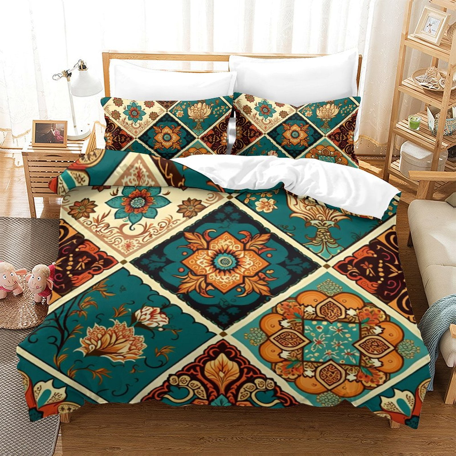 Home Textiles Flower Leaf Printed Comforter Cover Set Luxury Paisley ...
