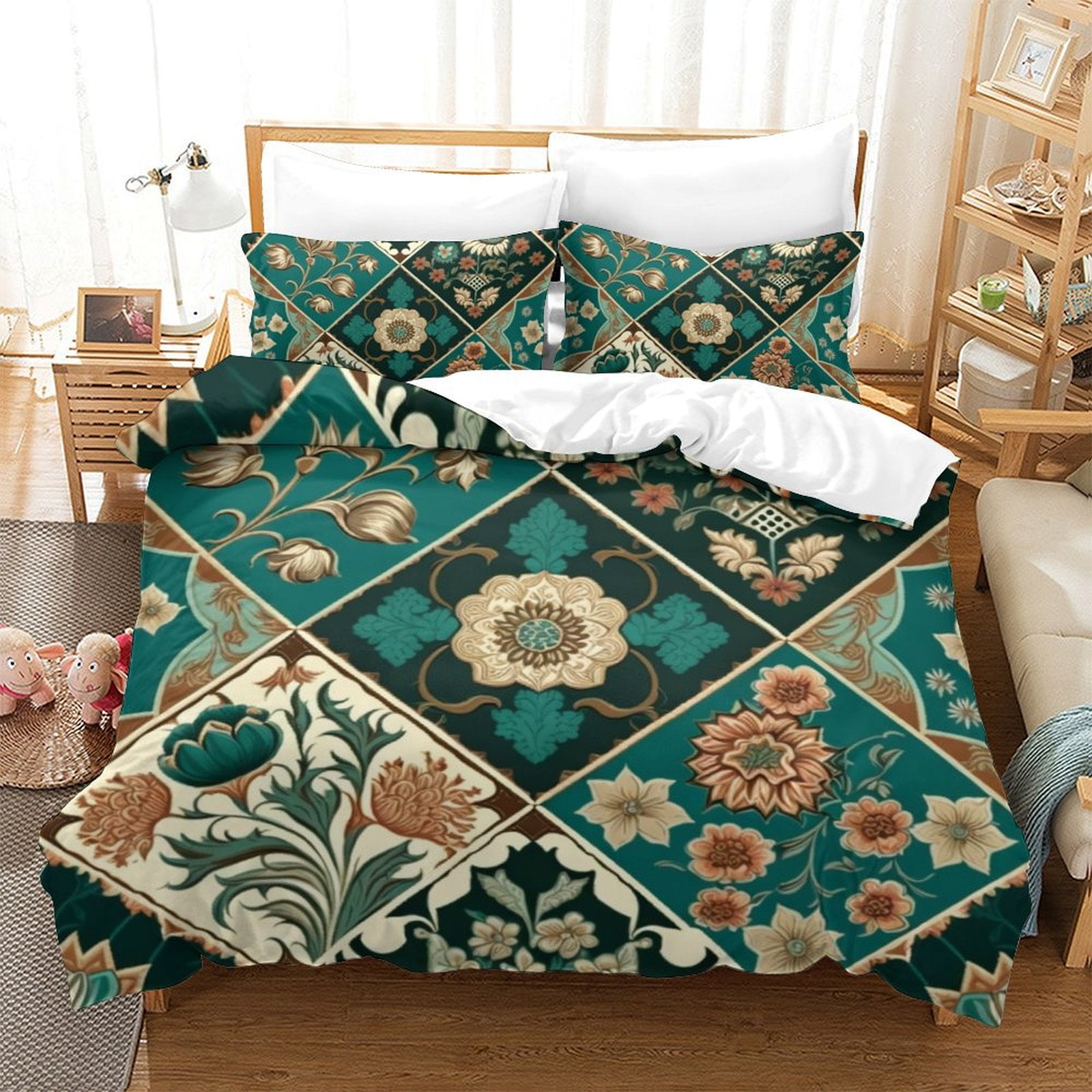 Home Textiles Flower Leaf Printed Comforter Cover Set Luxury Paisley ...