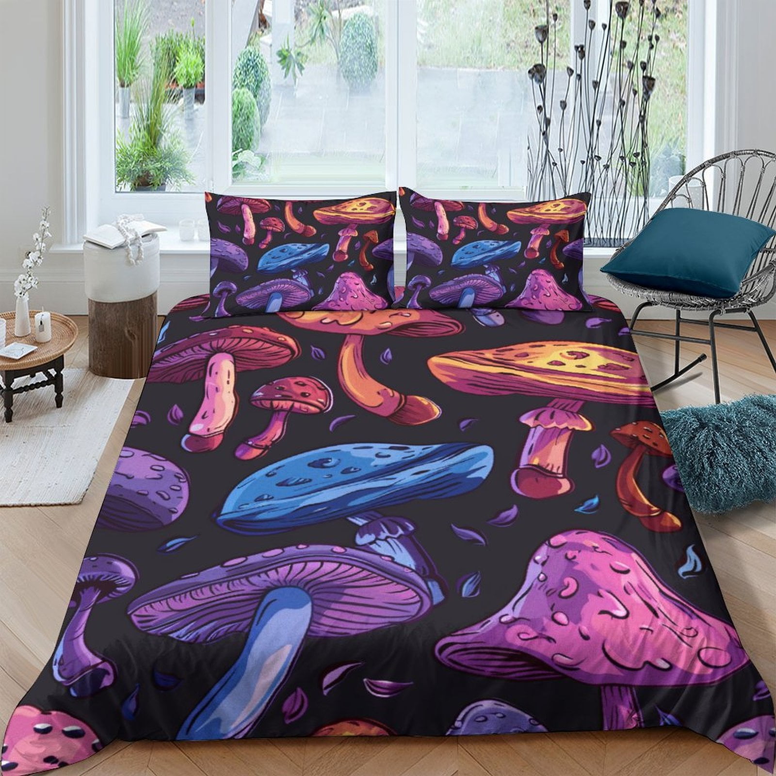 Home Textiles Mushroom Printed Quilt Cover Duvet Cover Set Luxury ...