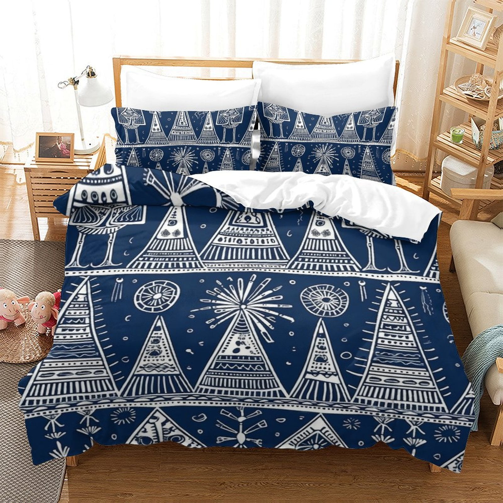 Home Textiles Quilt Cover Duvet Cover Set Blue Bohemian Bedspreads ...
