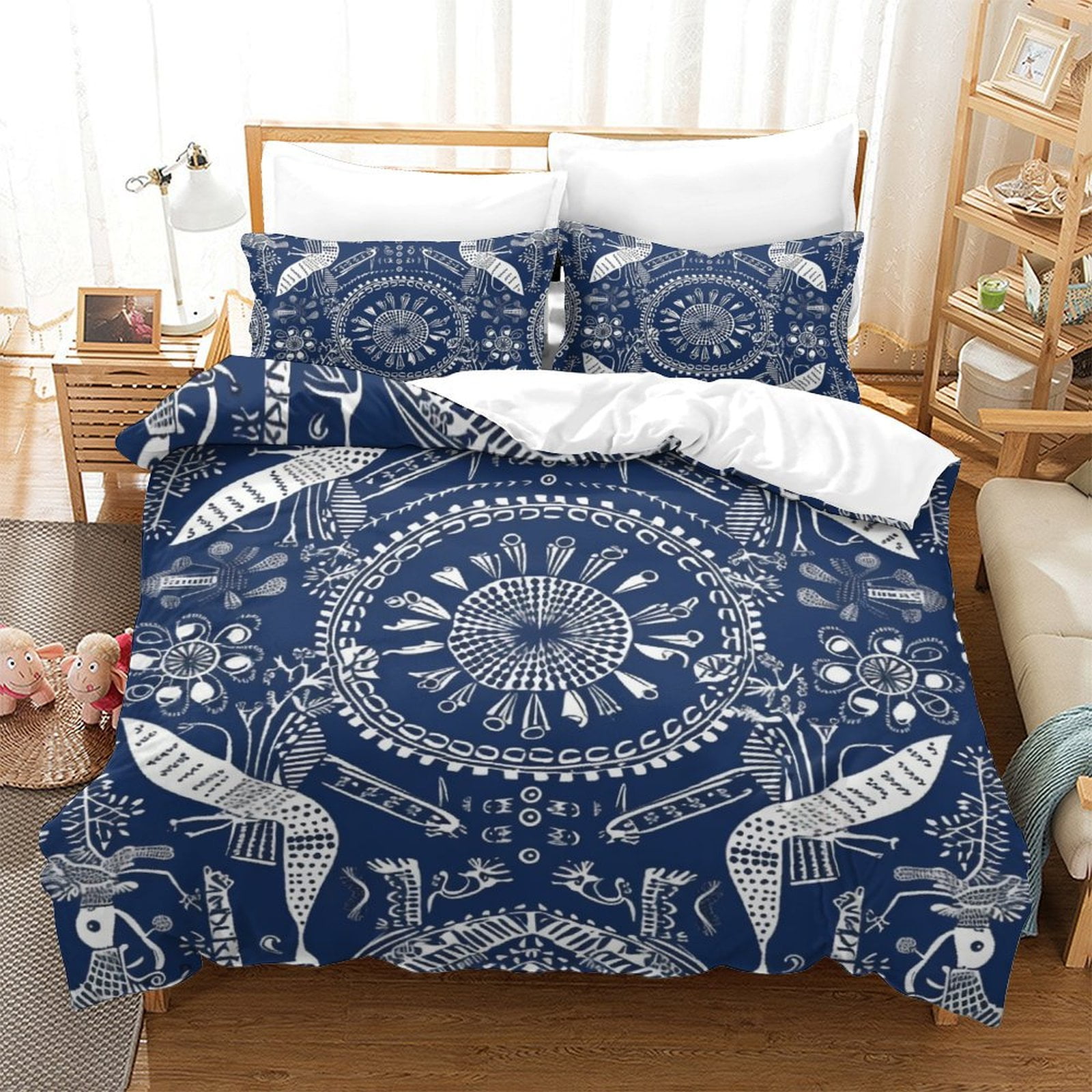 Home Textiles Quilt Cover Duvet Cover Set Blue Bohemian Bedspreads ...