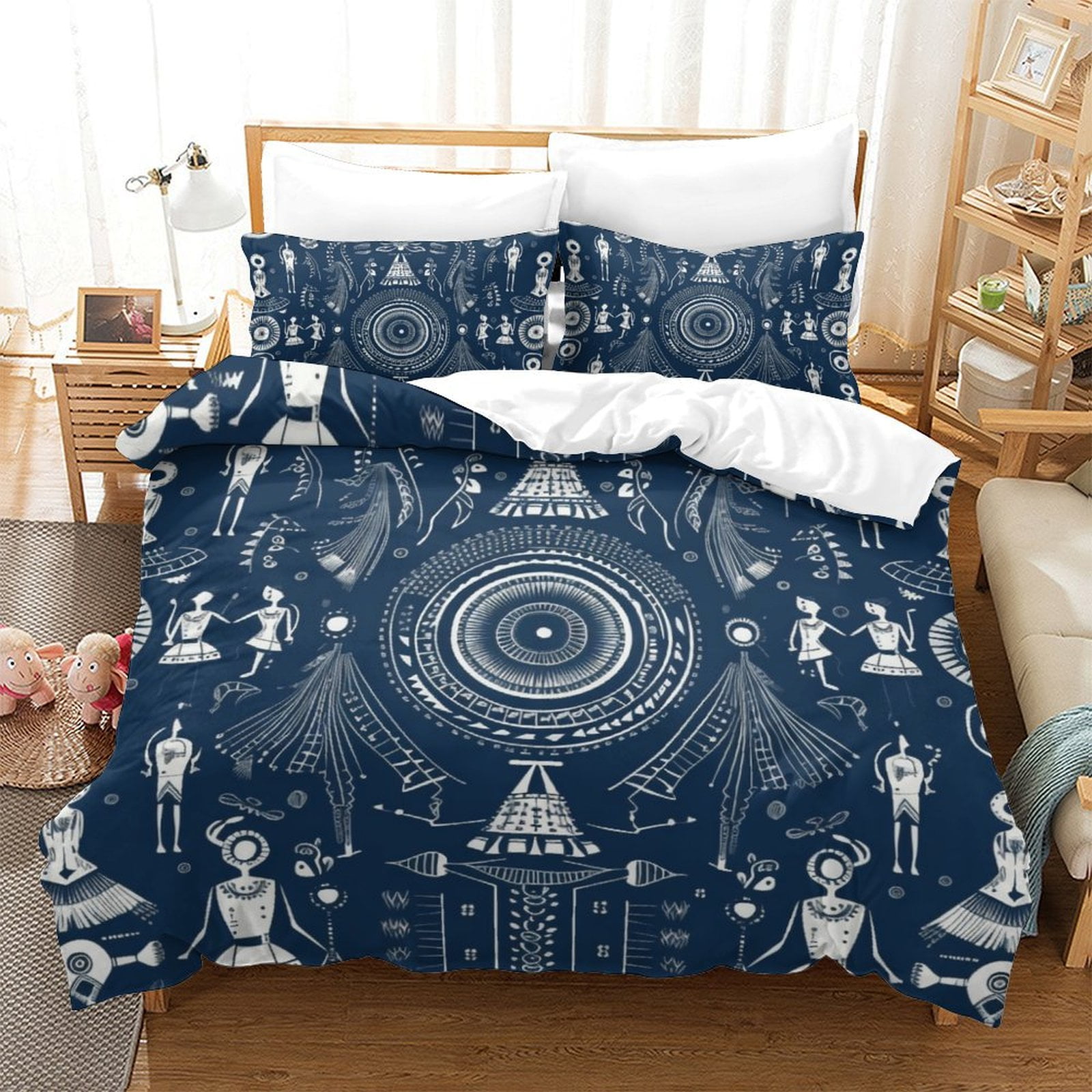 Home Textiles Quilt Cover Duvet Cover Set Blue Bohemian Bedspreads ...