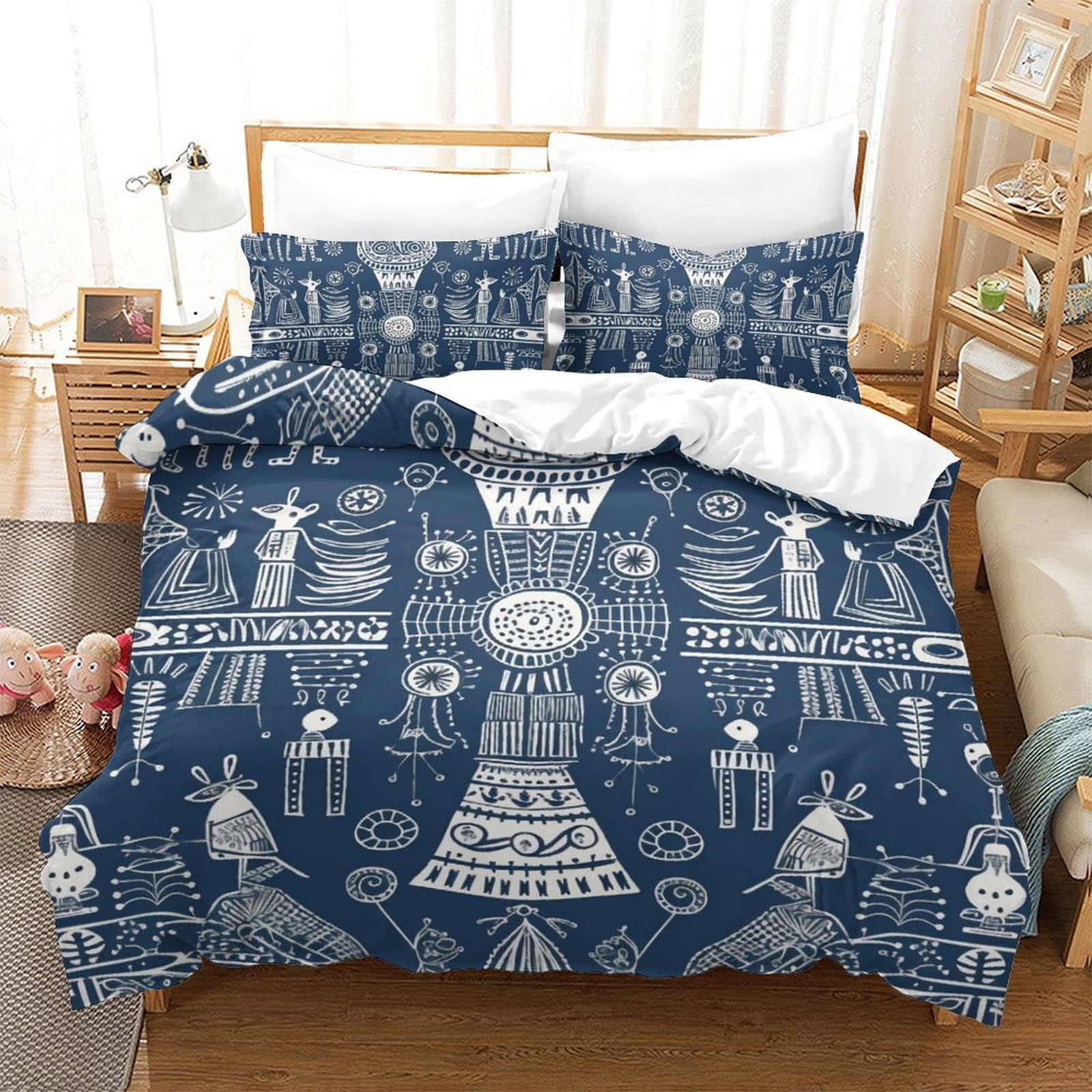 Home Textiles Quilt Cover Duvet Cover Set Blue Bohemian Bedspreads ...