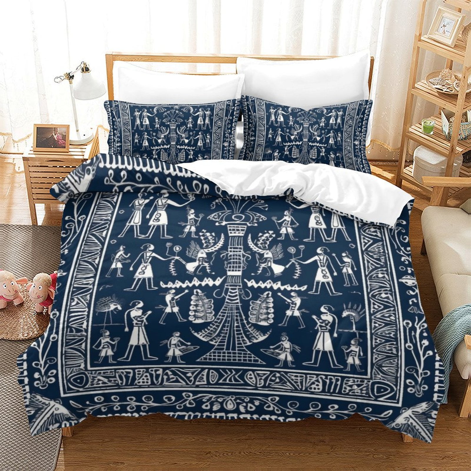 Home Textiles Quilt Cover Duvet Cover Set Blue Bohemian Bedspreads ...