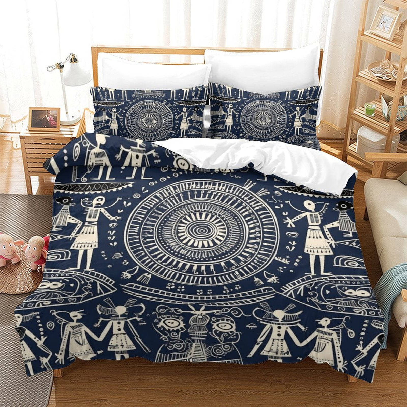 Home Textiles Quilt Cover Duvet Cover Set Blue Bohemian Bedspreads ...