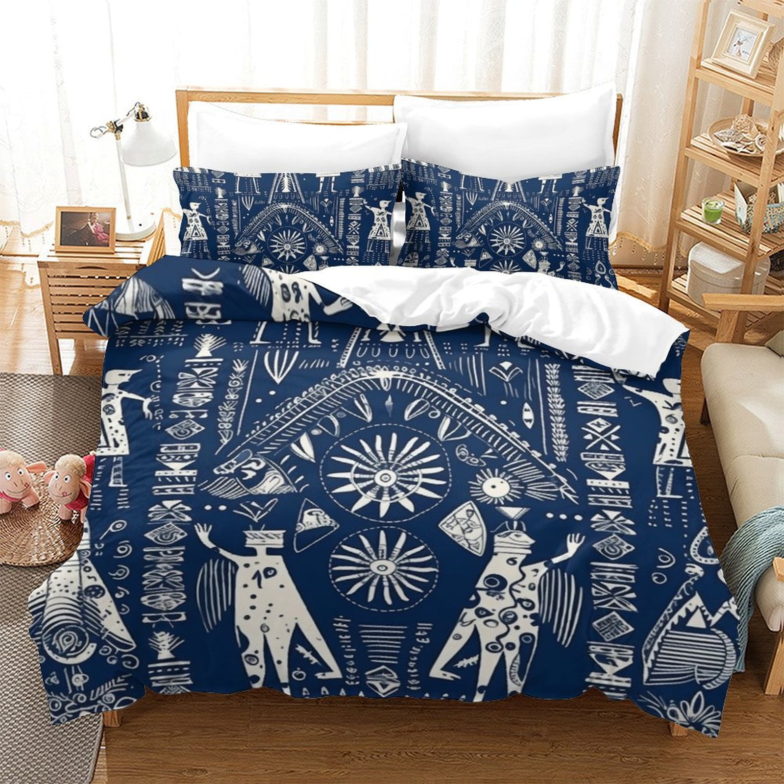 Home Textiles Quilt Cover Duvet Cover Set Blue Bohemian Bedspreads ...